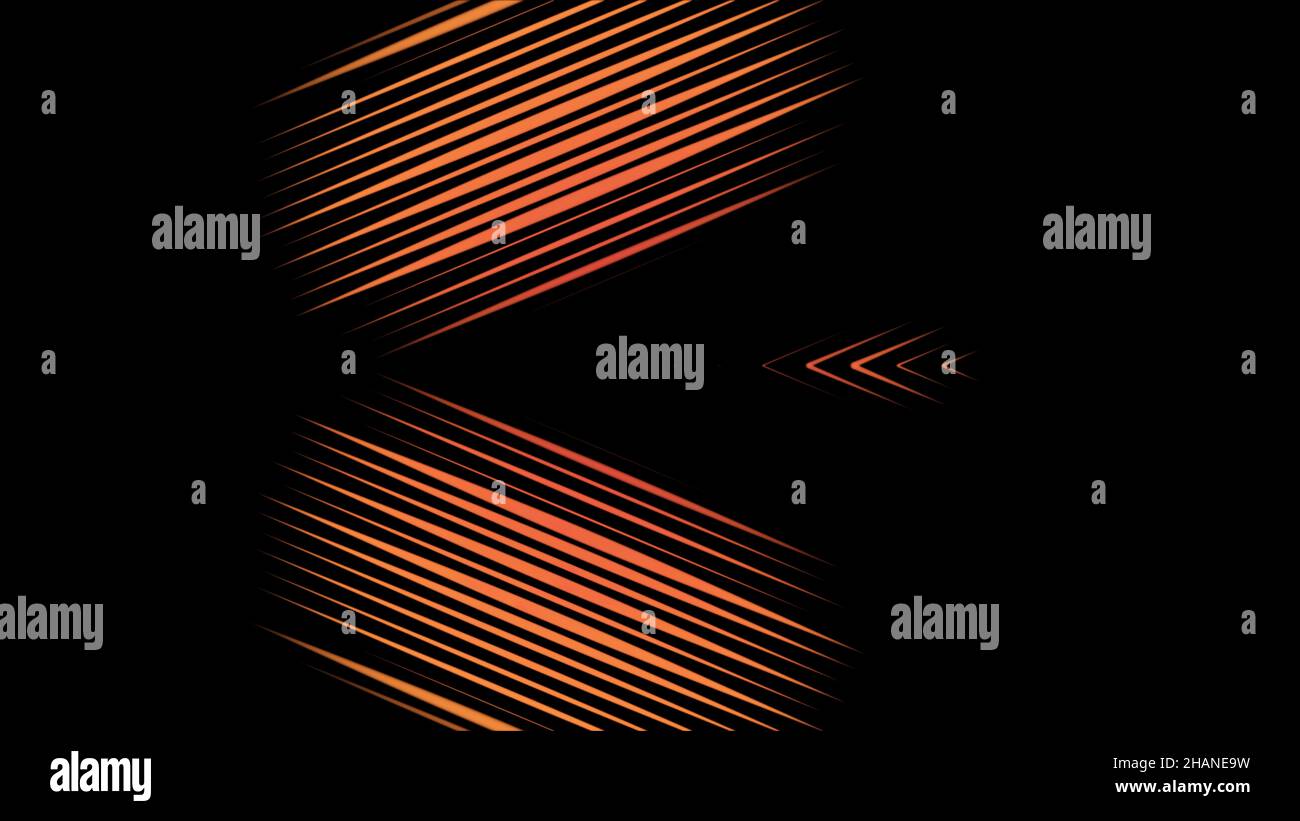 Abstract pointing arrows from lines on black background. Animation ...