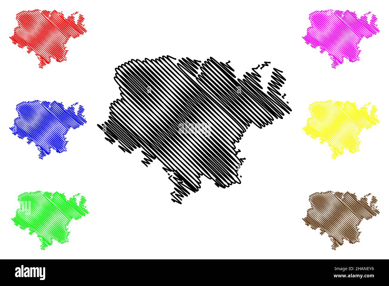 Koraput district (Odisha State, Republic of India) map vector ...