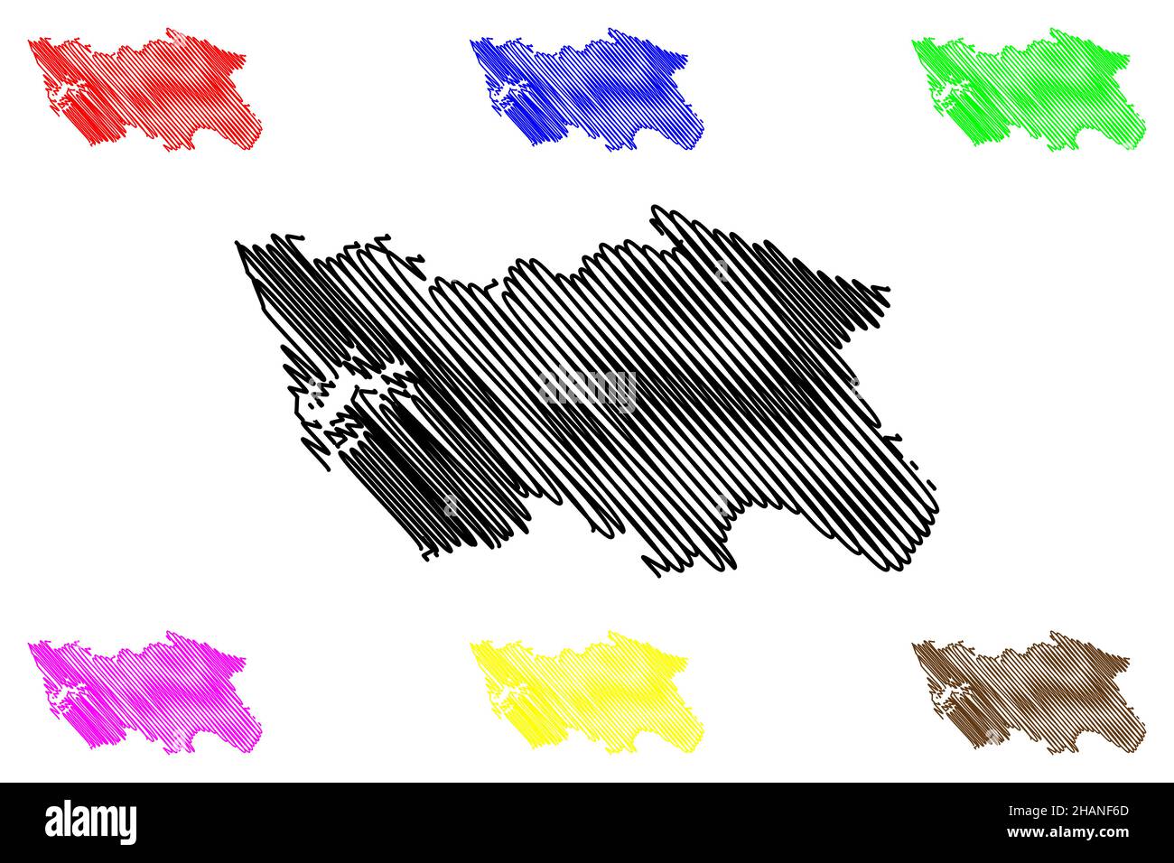 Kollam district (Kerala State, Republic of India) map vector ...