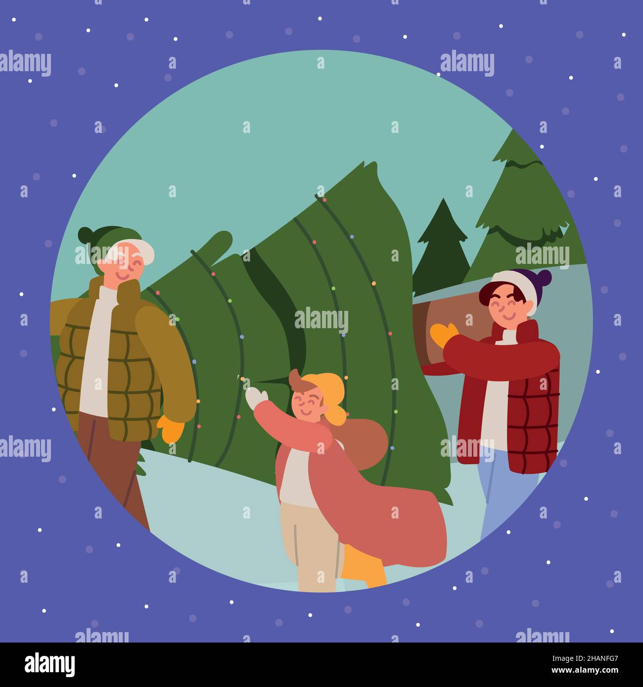 Man carrying a pine tree Stock Vector Images - Alamy