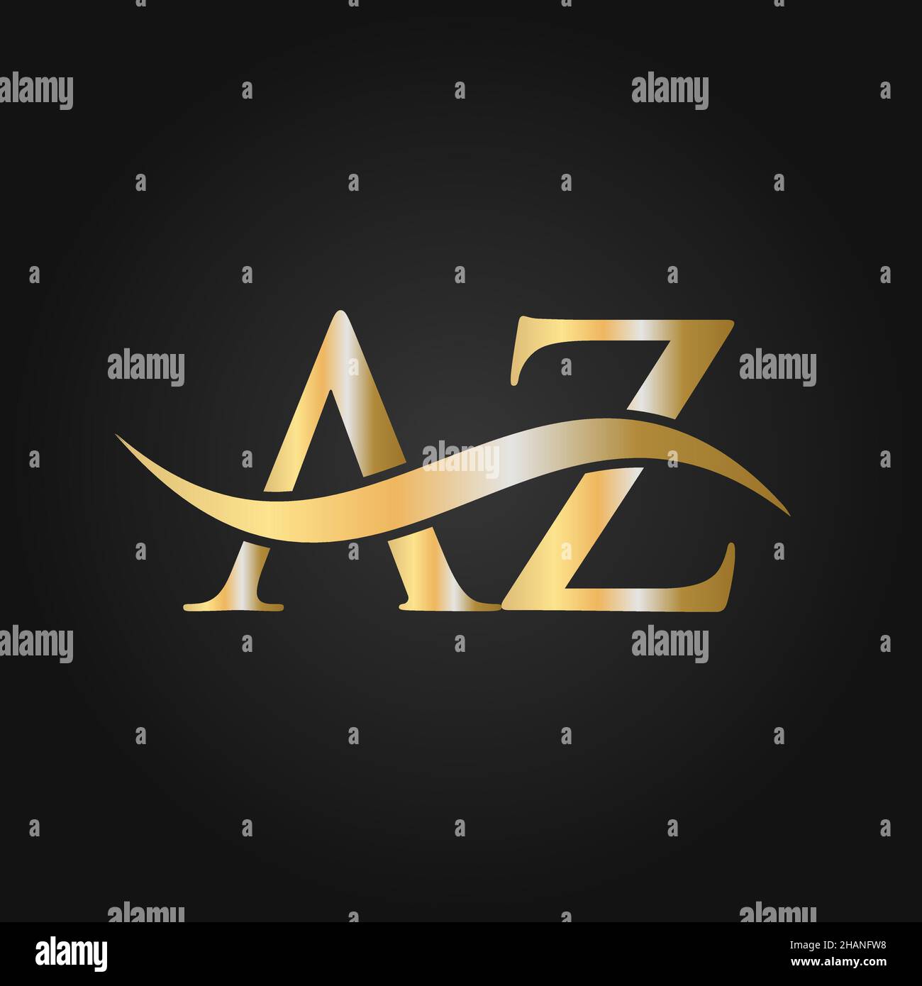 Letter AZ Logo Sign Design Template. AZ, A Z Letter Logo Modern, Flat ...
