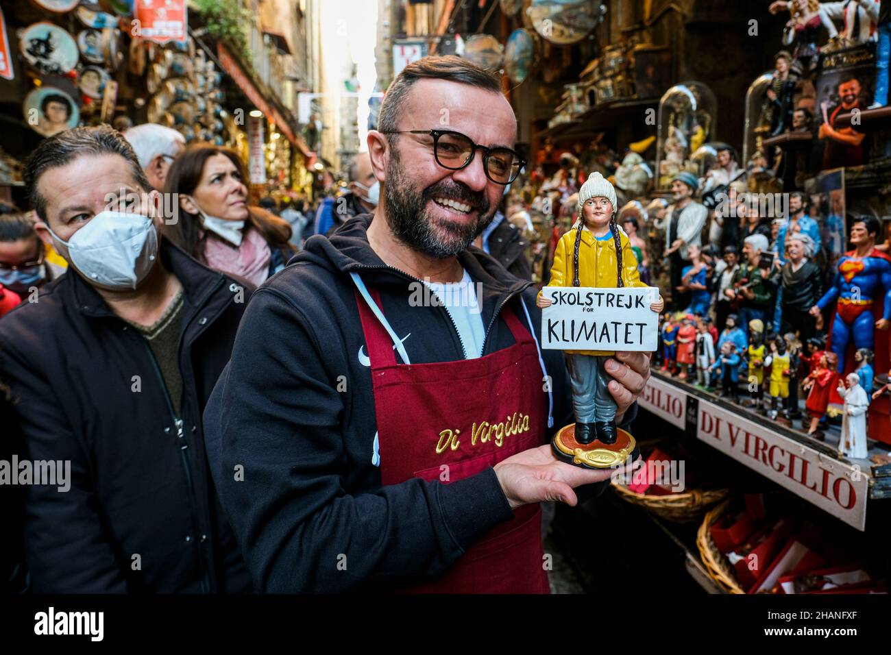 A terracotta figurine by Greta Thunberg made by Italian artist Gennaro ...