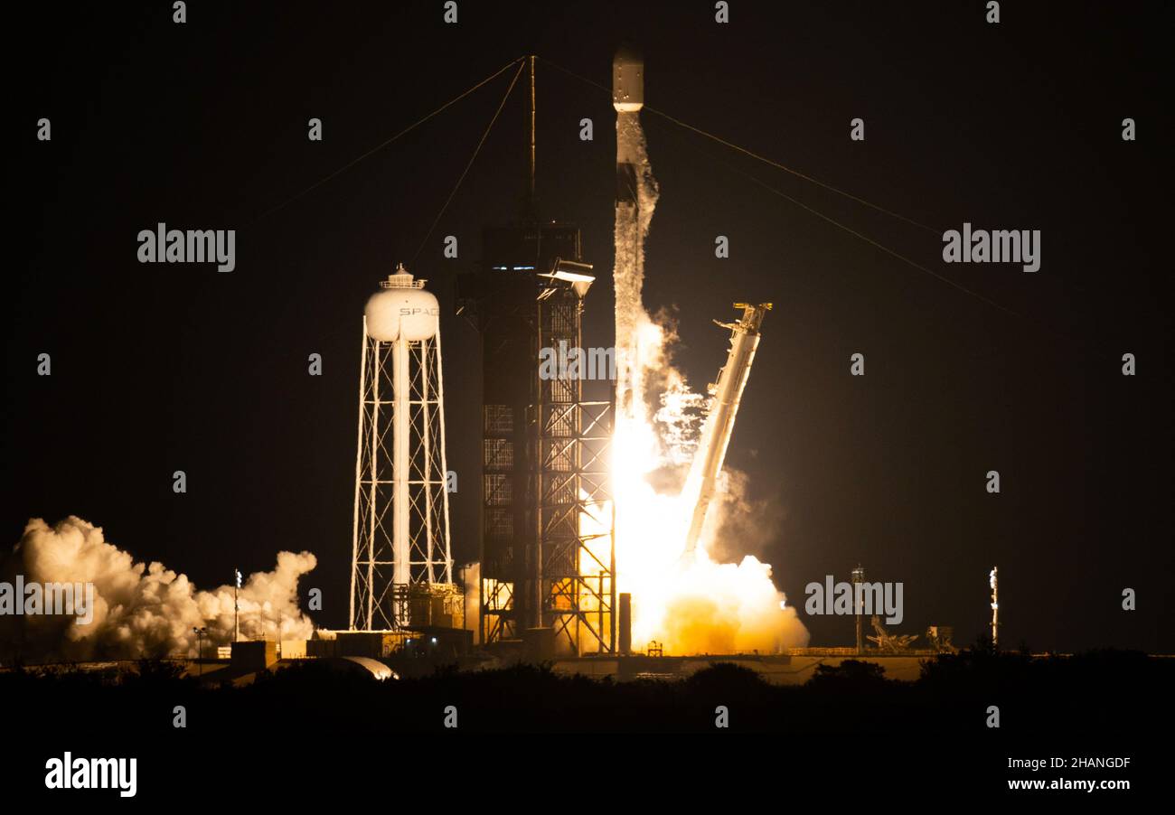 CAPE CANAVERAL, FLORIDA, USA - 09 December 2021 - A SpaceX Falcon 9 ...