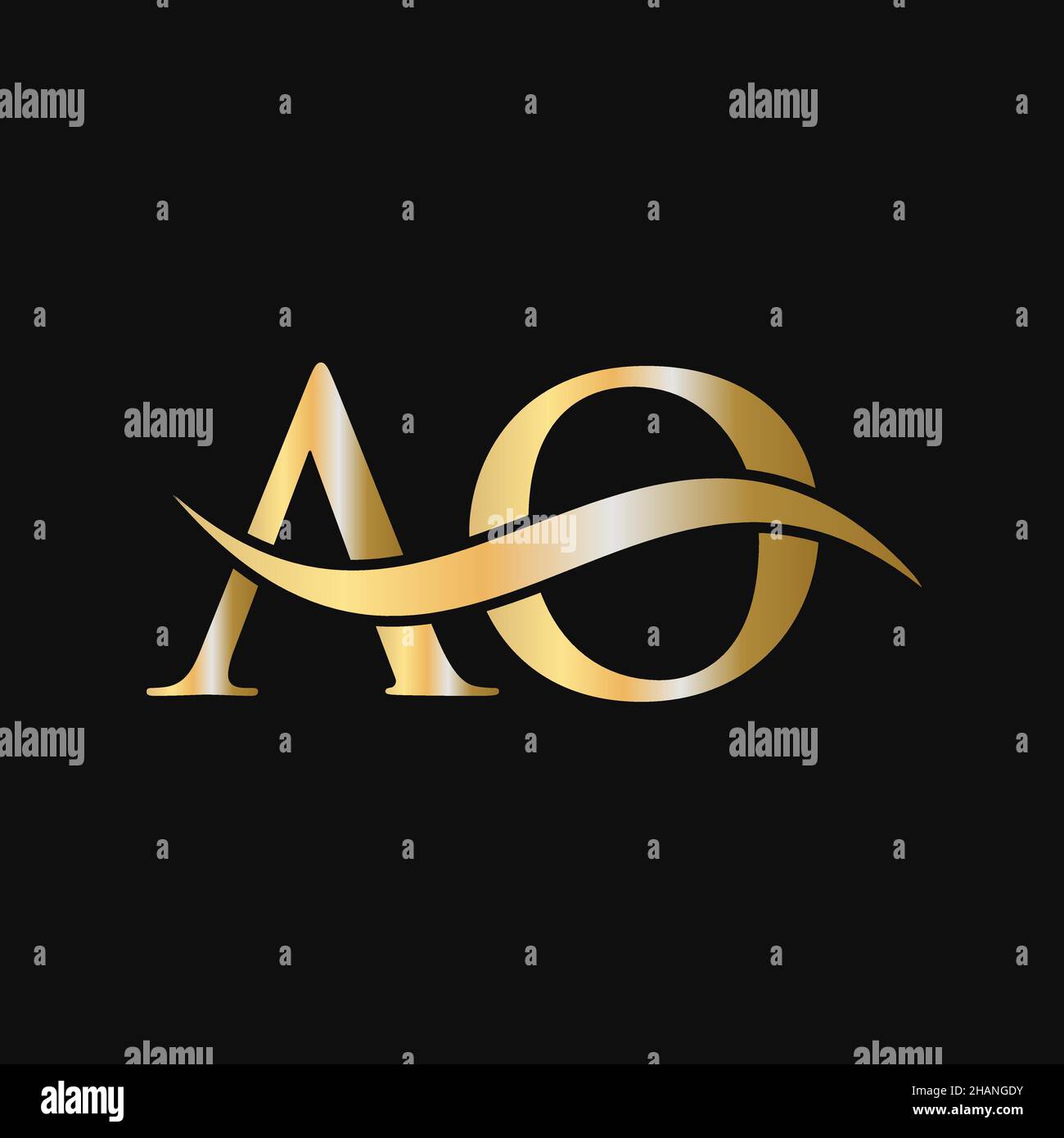 Letter AO Logo Sign Design Template. AO, A O Letter Logo Modern, Flat ...
