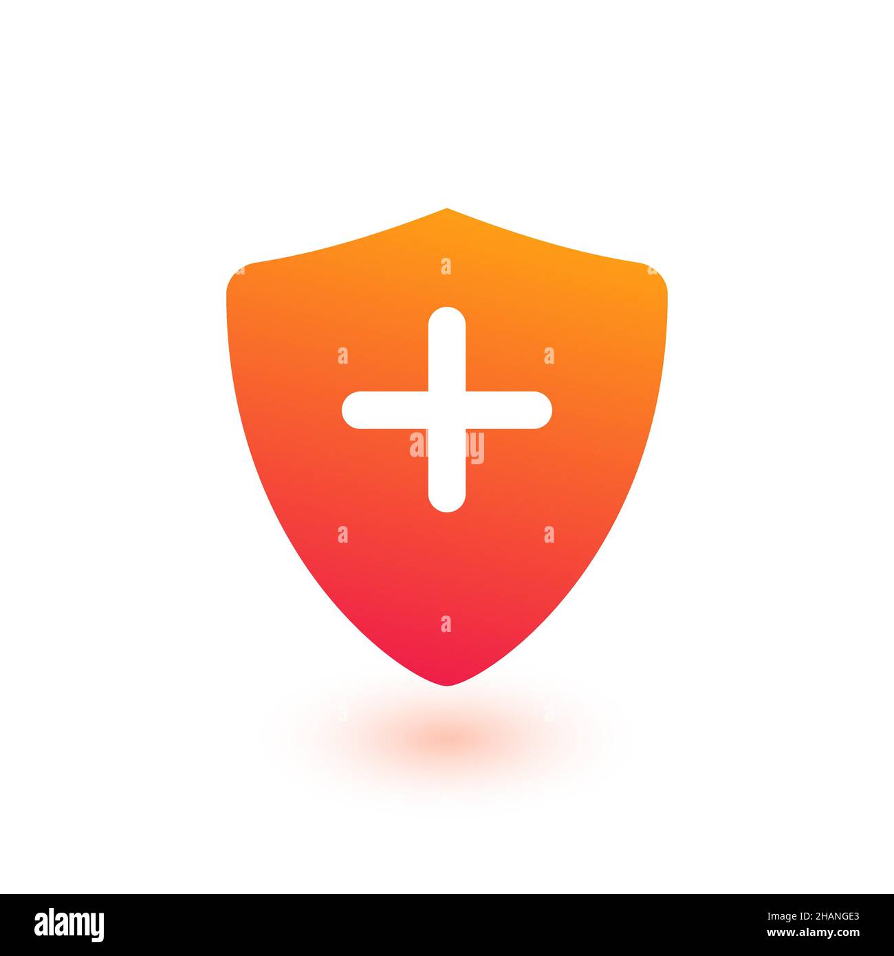 Medical shield with cross icon. flat design vector illustration, new ...