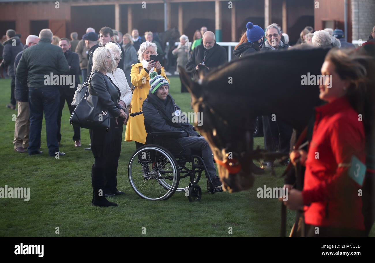 Rob Burrow watches Burrow Seven in the parade ring ahead of the Racing ...