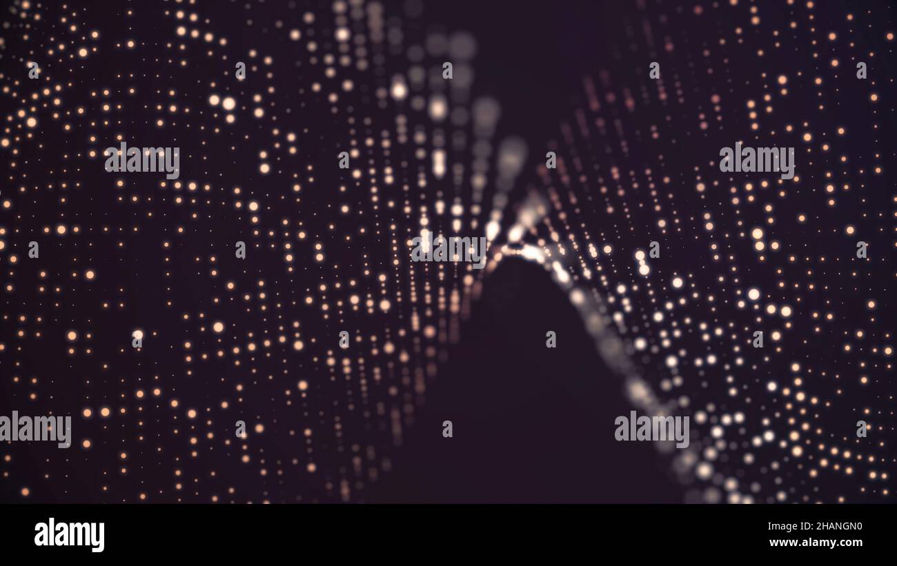 Background particle movement. Pattern glow particles on black ...