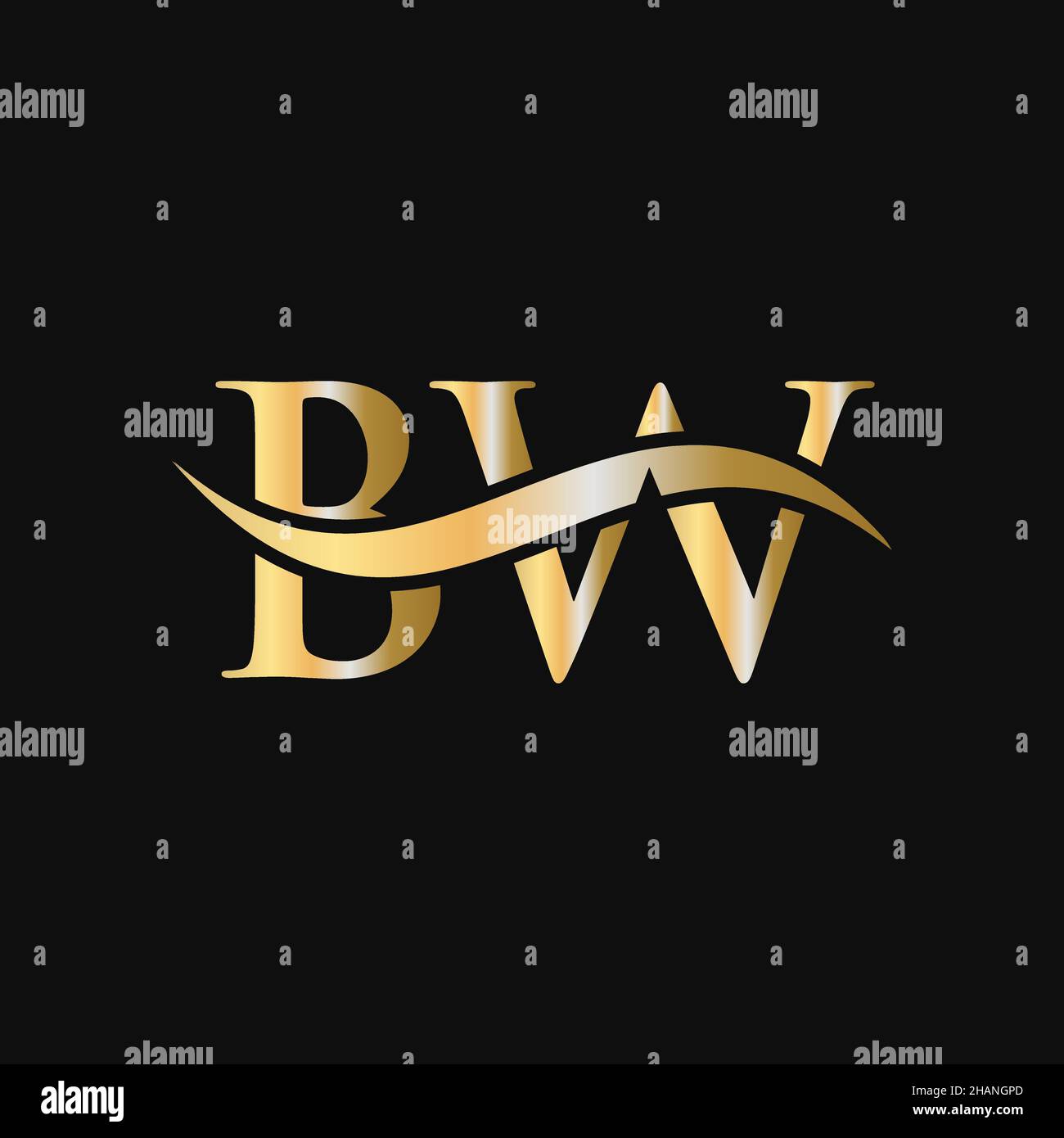 Letter BW Logo Sign Design Template. BW, B W Letter Logo Modern, Flat ...