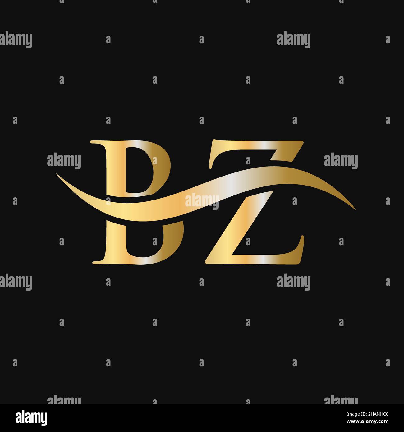 Letter BZ Logo Sign Design Template. BZ, B Z Letter Logo Modern, Flat ...