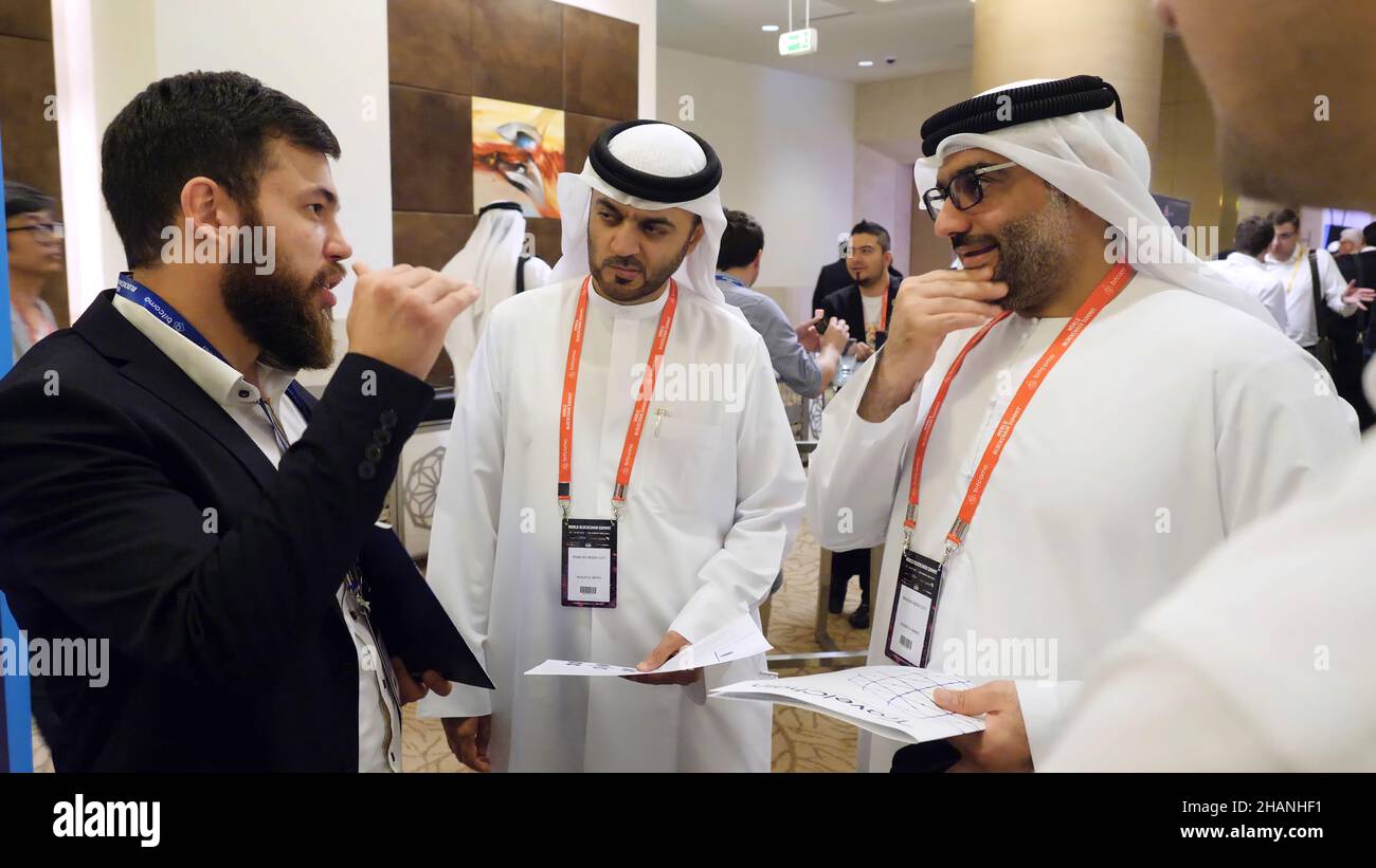 United Arab Emirates, Dubai - October 2017: Group of business people ...