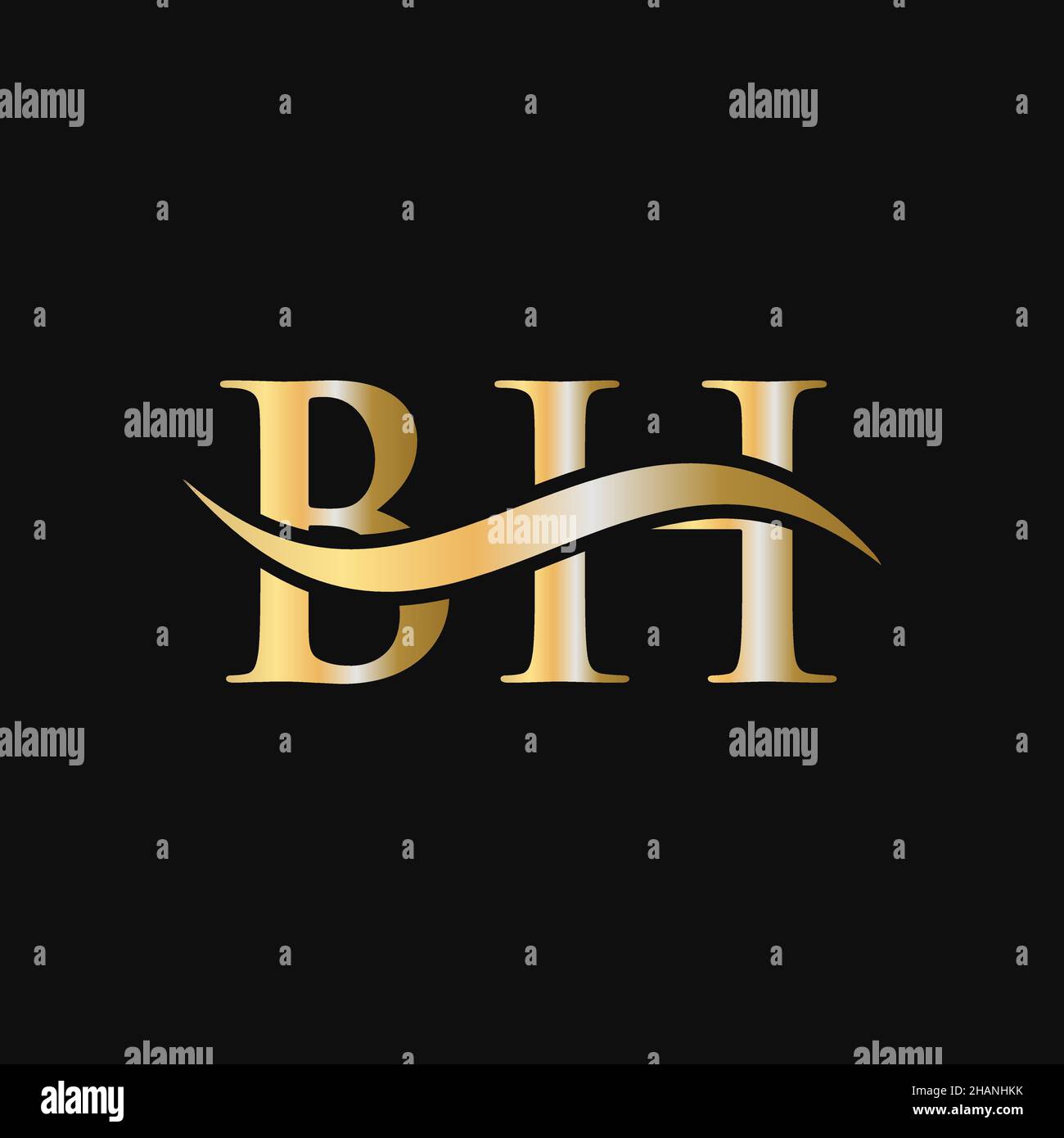 Letter BH Logo Sign Design Template. BH, B H Letter Logo Modern, Flat, Minimalist, Business ...