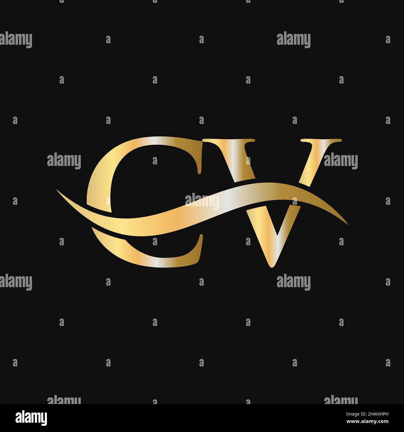 Letter CV Logo Design Template. CV, C V Letter Logo Modern, Flat ...