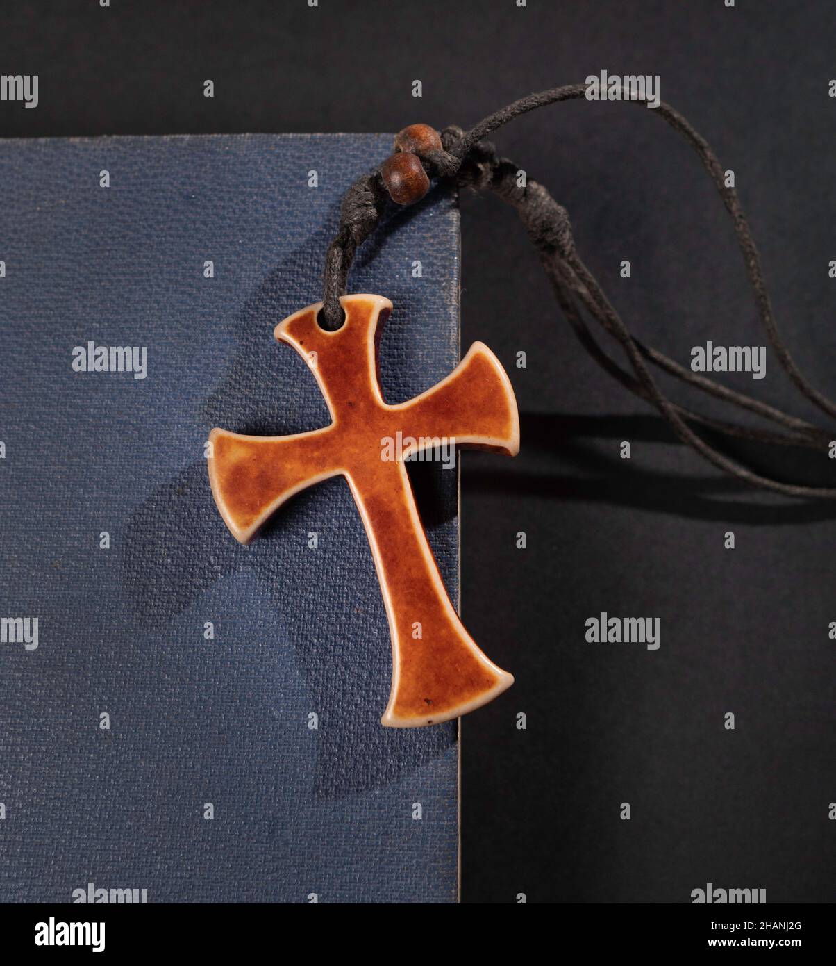 Holy Bible Christian Religion book and Cross Stock Photo - Alamy