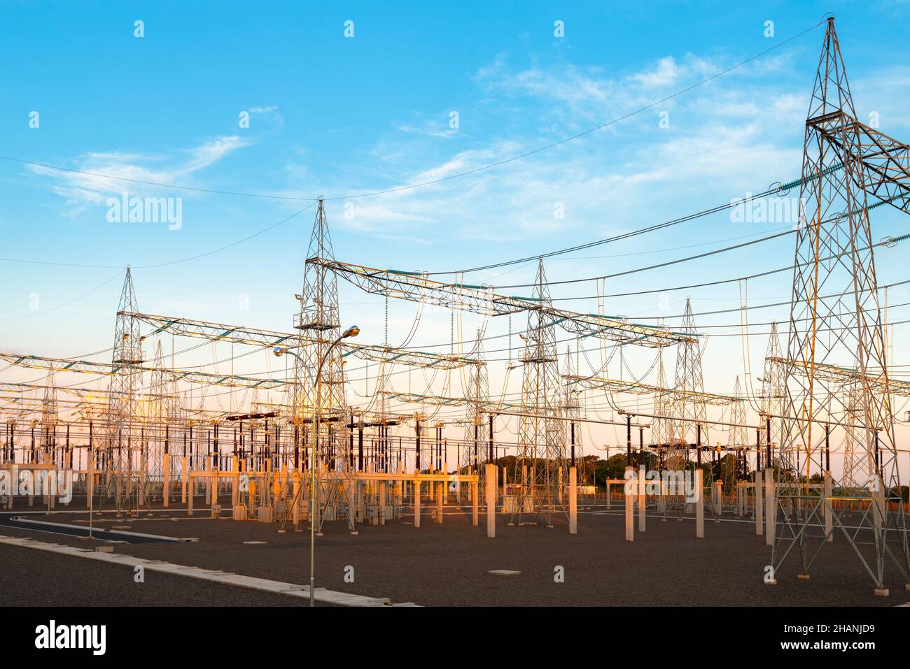 High voltage electric post sunlight hi-res stock photography and images ...