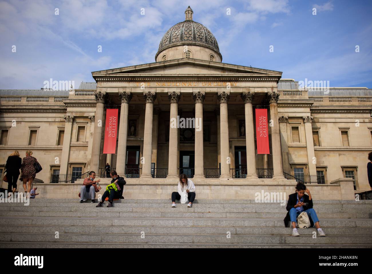 The National Gallery, an art museum in Trafalgar Square in the City of ...