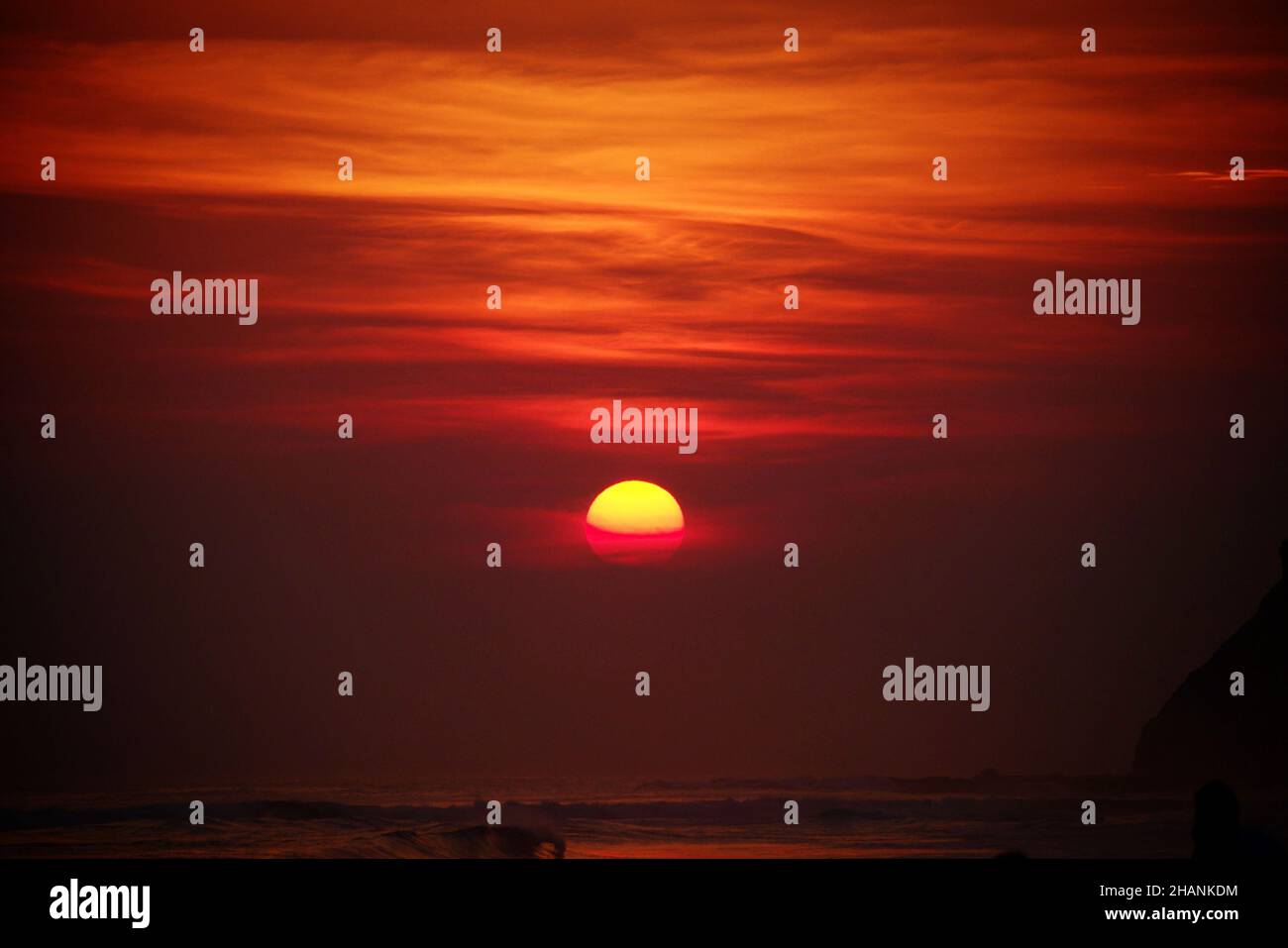 Fascinating shot of the red sunset Stock Photo - Alamy