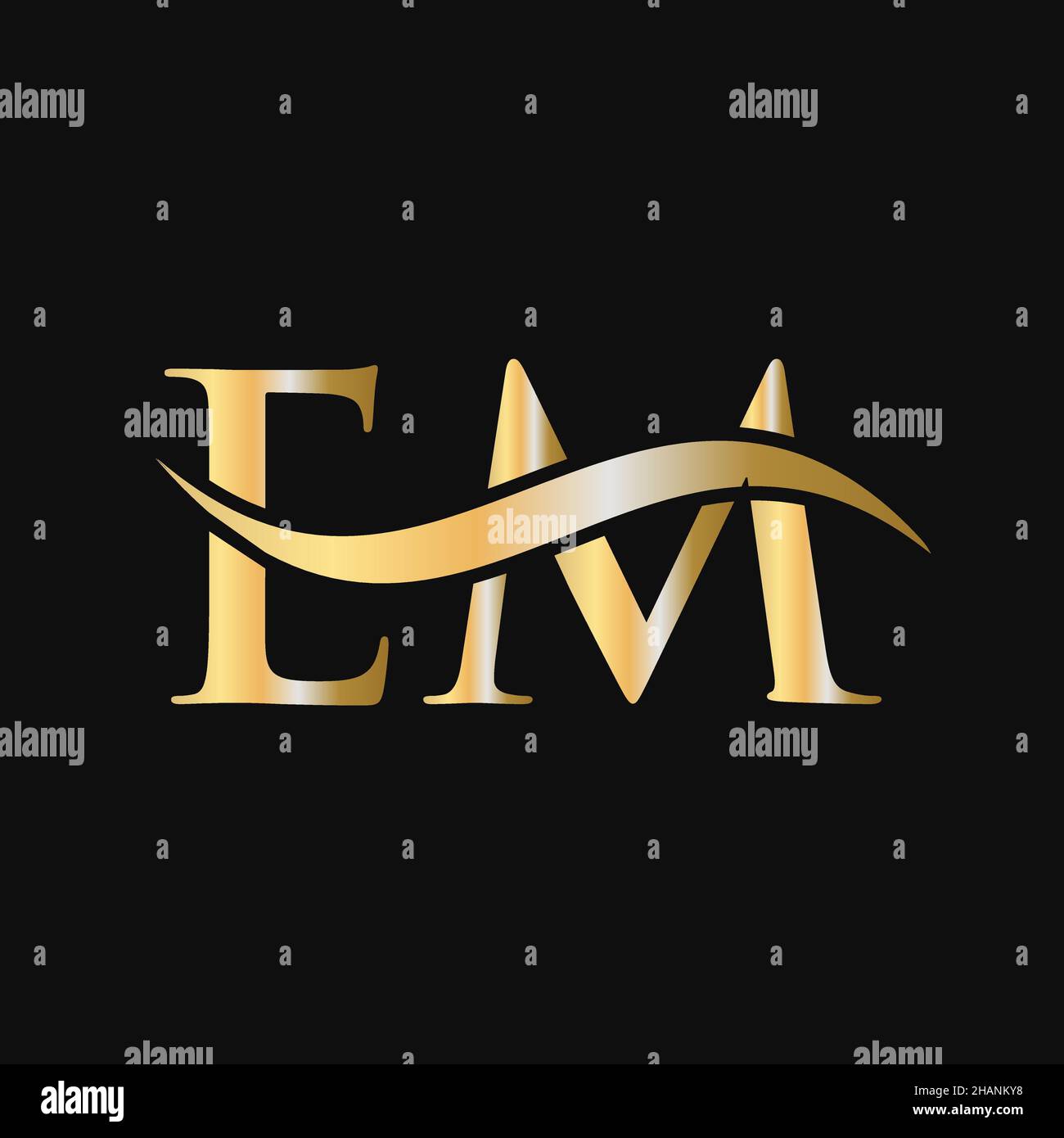 Letter EM Logo Design Template. EM, E M Letter Logo Modern, Flat ...