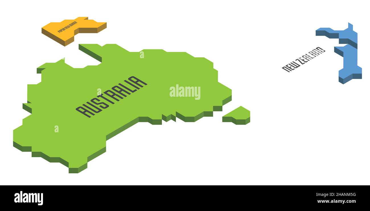 Isometric political map of Australia Stock Vector Image & Art - Alamy
