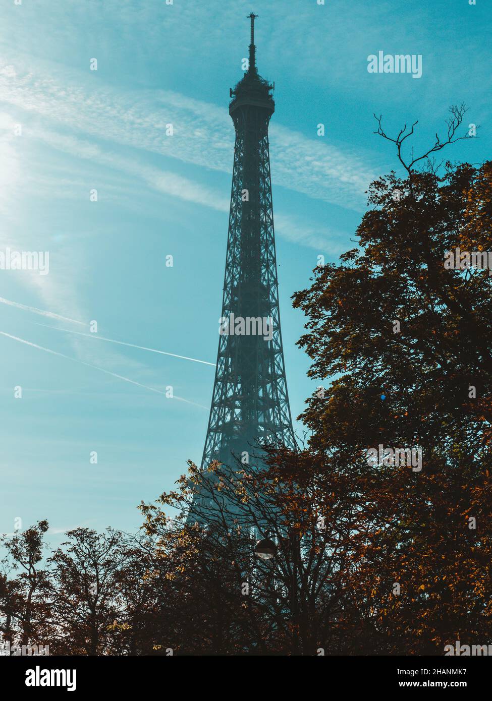 Vertical shot of Eiffel Tower Paris France Stock Photo - Alamy
