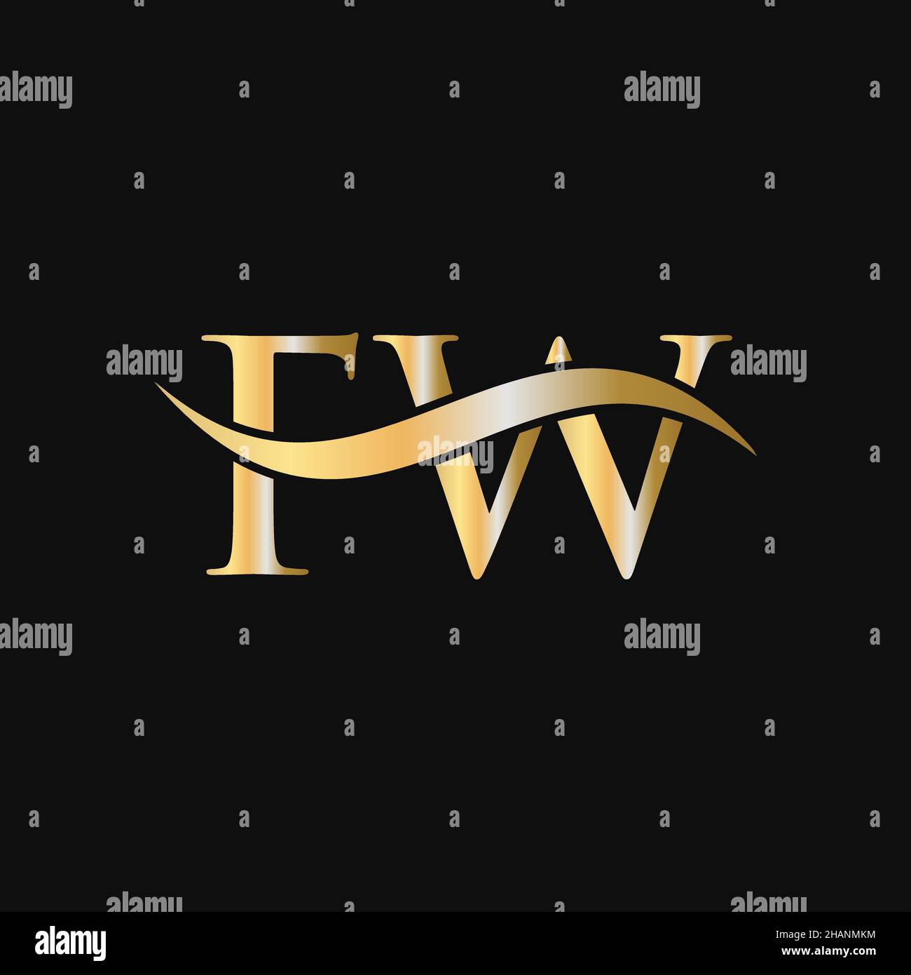 Letter FW Logo Design Template. FW, F W Letter Logo Modern, Flat ...