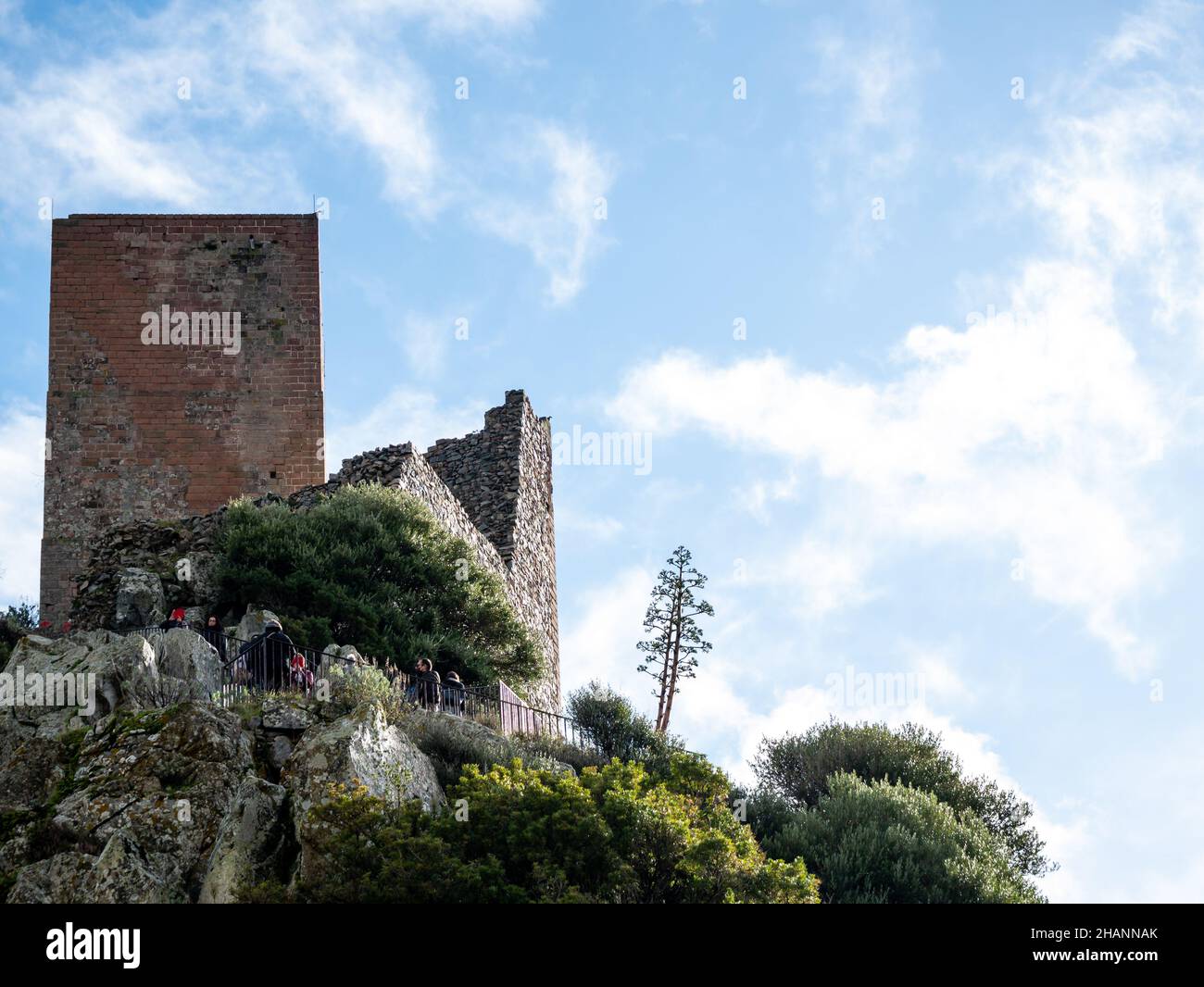 Ancient medieval castle of the small town Burgos in Sardinia - Italy on ...