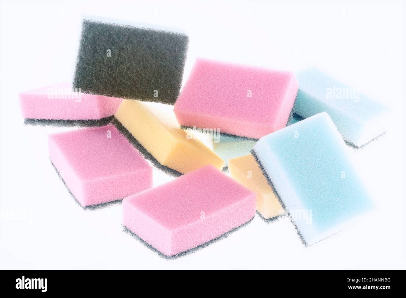 Super colourful Scouring Sponge, scour pads, as semi abstract cleaning ...