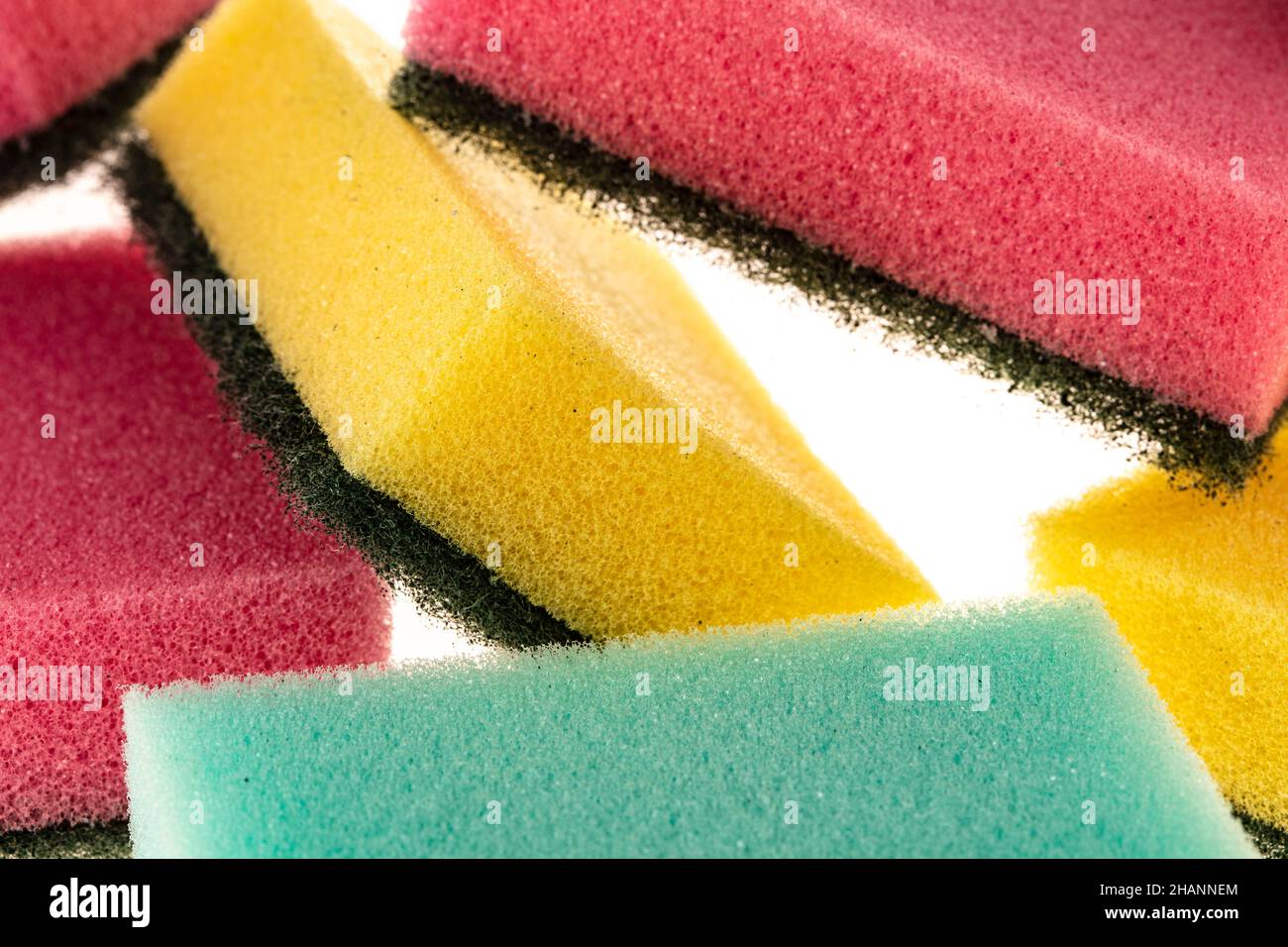 Super colourful Scouring Sponge, scour pads, as semi abstract cleaning ...