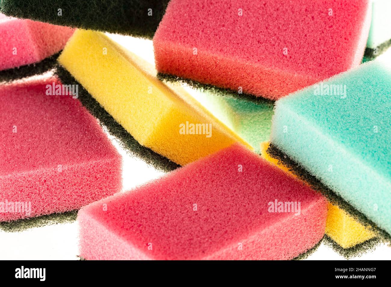 Super colourful Scouring Sponge, scour pads, as semi abstract cleaning ...