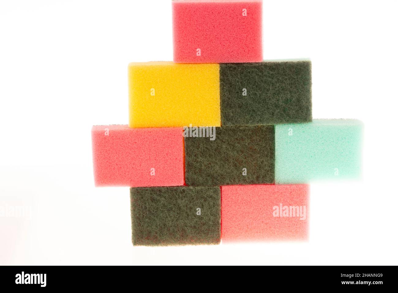 Super colourful Scouring Sponge, scour pads, as semi abstract cleaning ...