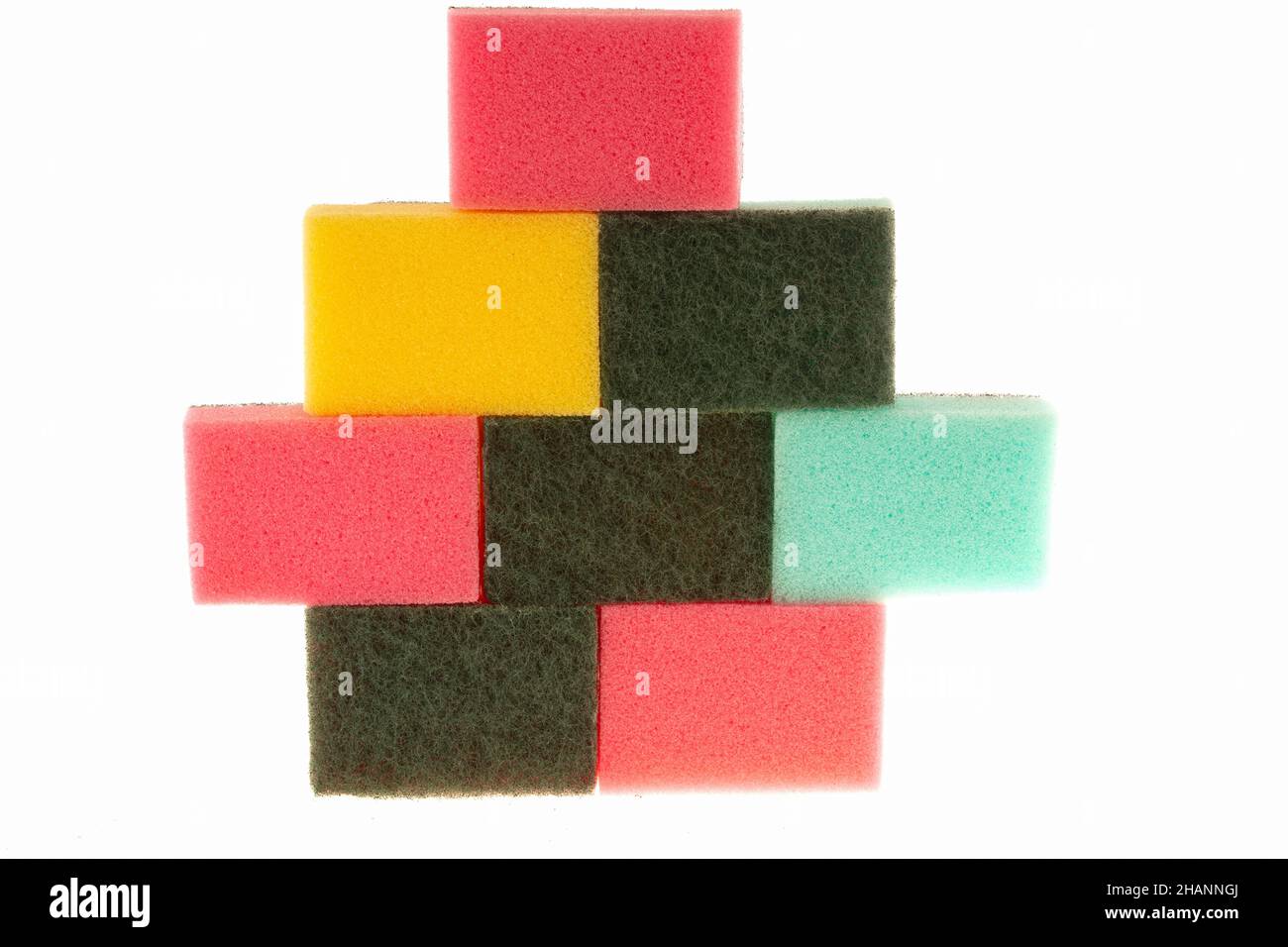 Super colourful Scouring Sponge, scour pads, as semi abstract cleaning ...