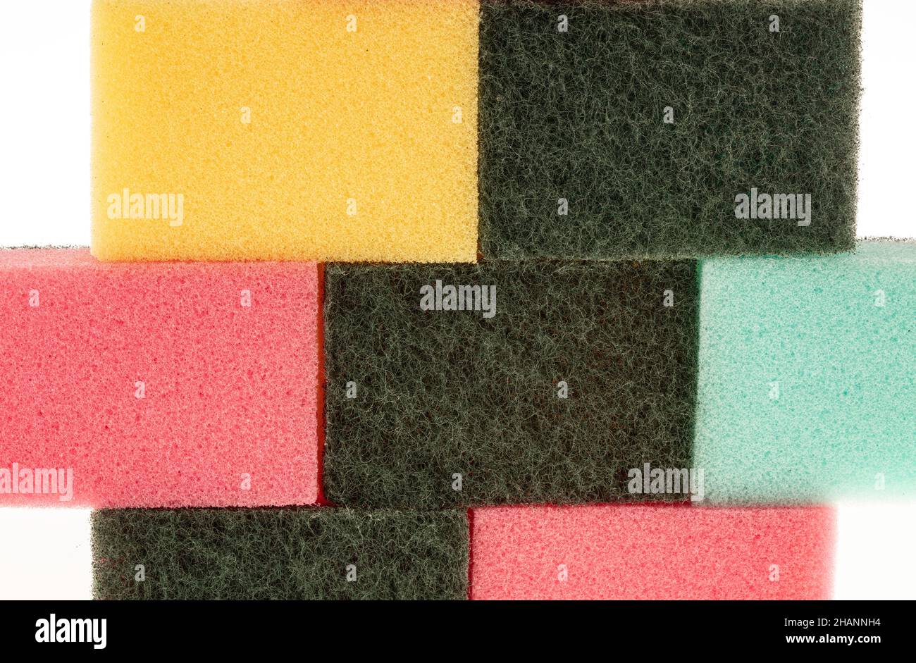Super colourful Scouring Sponge, scour pads, as semi abstract cleaning ...