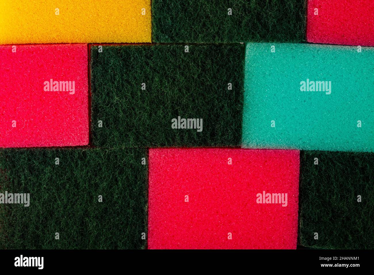 Super colourful Scouring Sponge, scour pads, as semi abstract cleaning ...