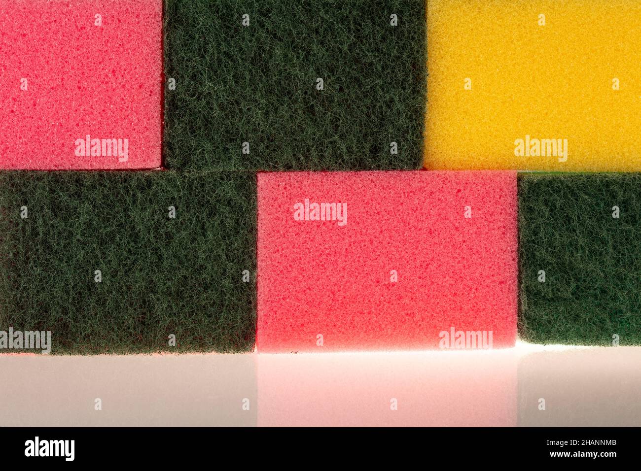 Super colourful Scouring Sponge, scour pads, as semi abstract cleaning ...