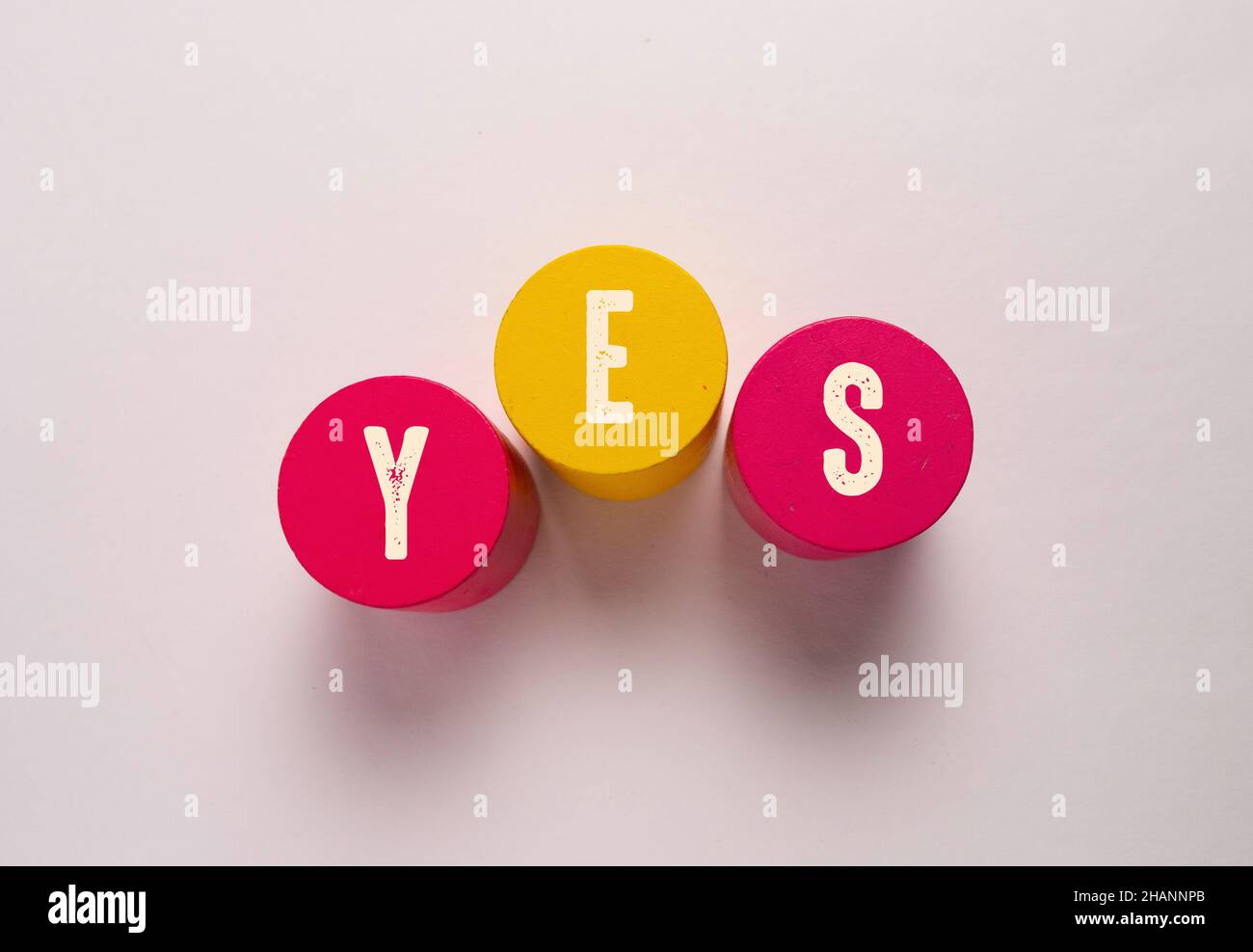 Close up of Words with YES , Business Concept idea Stock Photo - Alamy