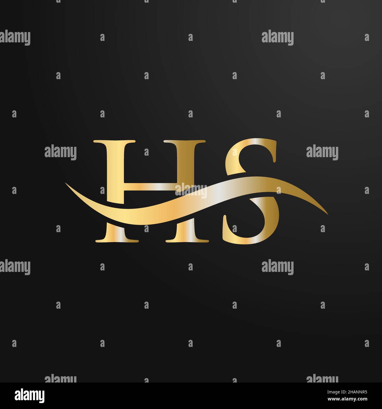 Letter HS Logo Design Template. HS, H S Letter Logo Modern, Flat ...