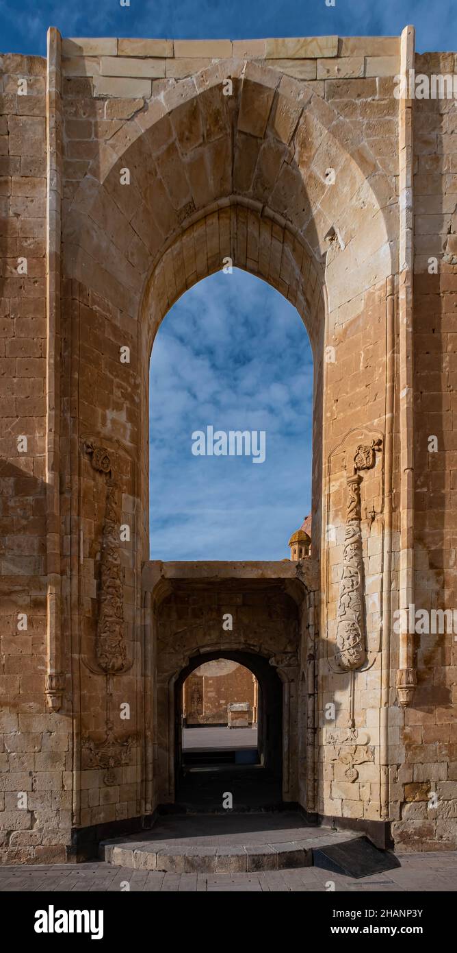 Ancient aqueduct in port city Stock Photo - Alamy