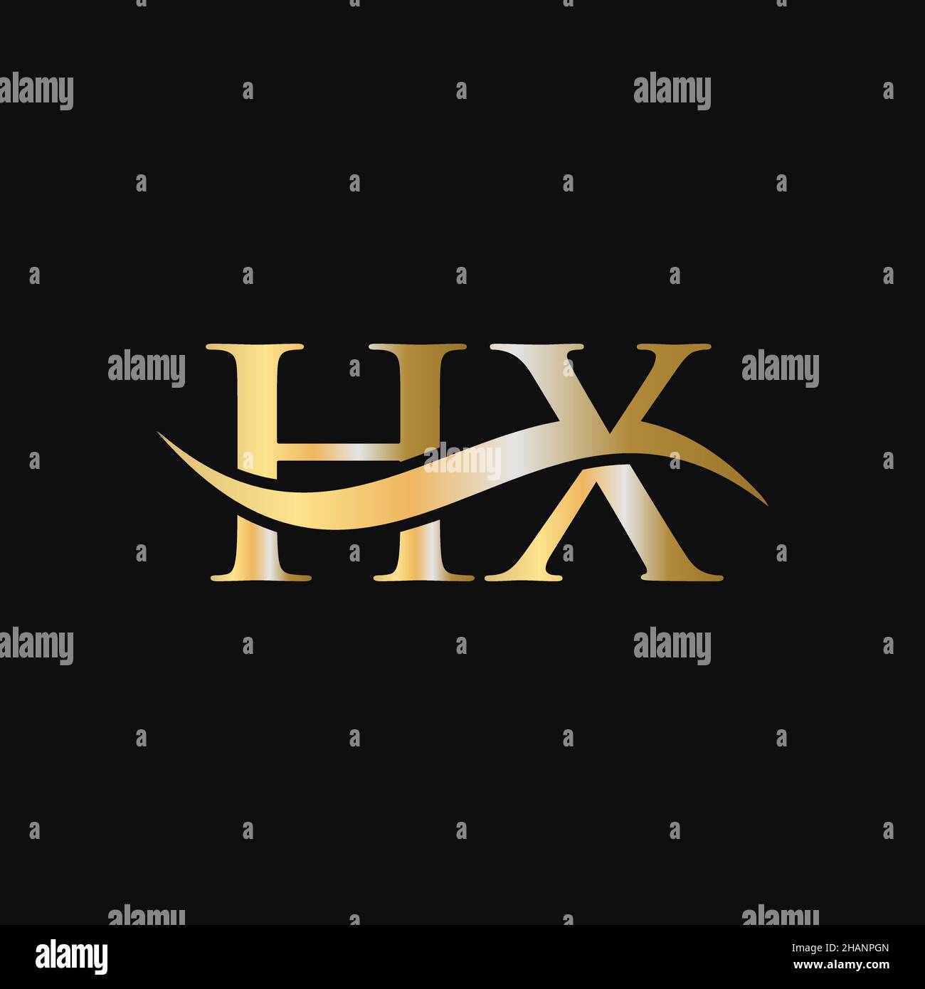 Letter HX Logo Design Template. HX, H X Letter Logo Modern, Flat ...