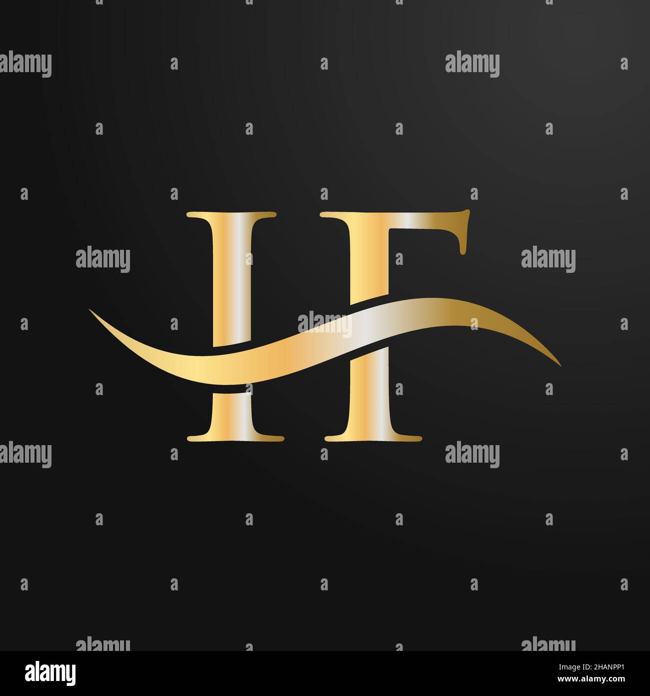 Letter IF Logo Design Template. IF, I F Letter Logo Modern, Flat ...