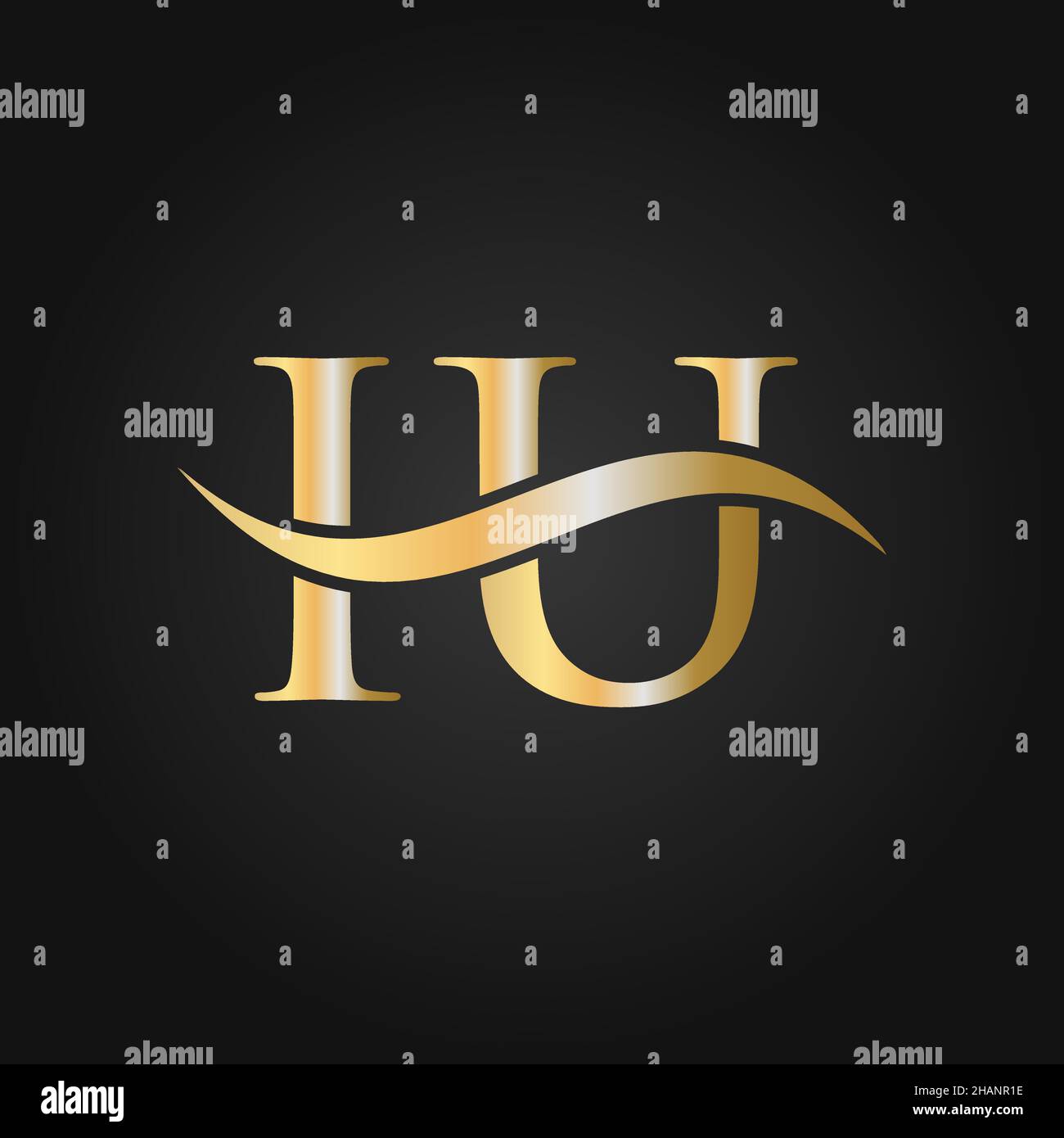 Letter IU Logo Design Template. IU, I U Letter Logo Modern, Flat ...