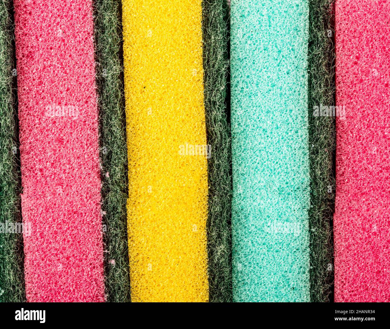 Macro of Scouring Sponge, scouring pad, still life Stock Photo - Alamy