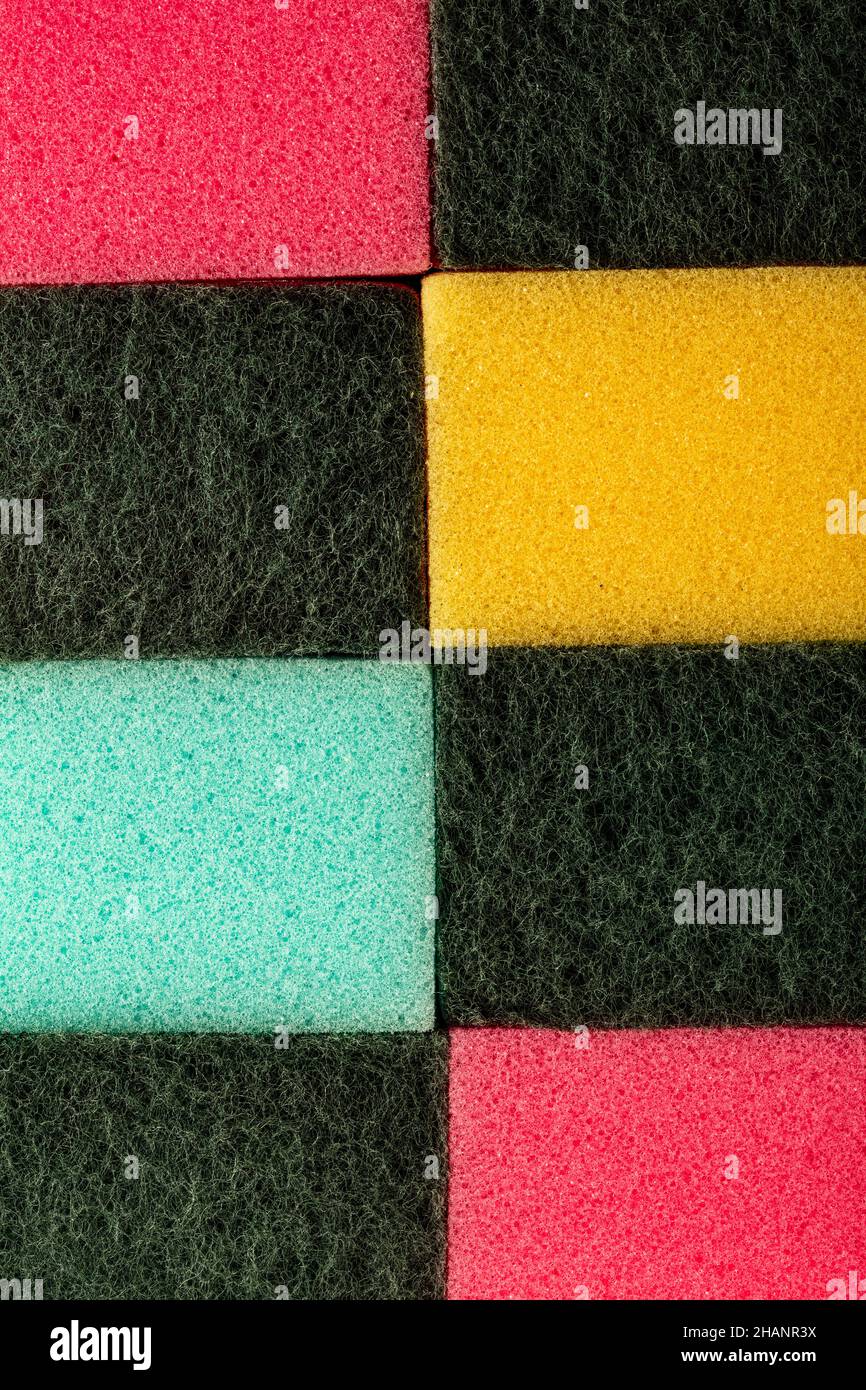 Macro of Scouring Sponge, scouring pad, still life Stock Photo - Alamy