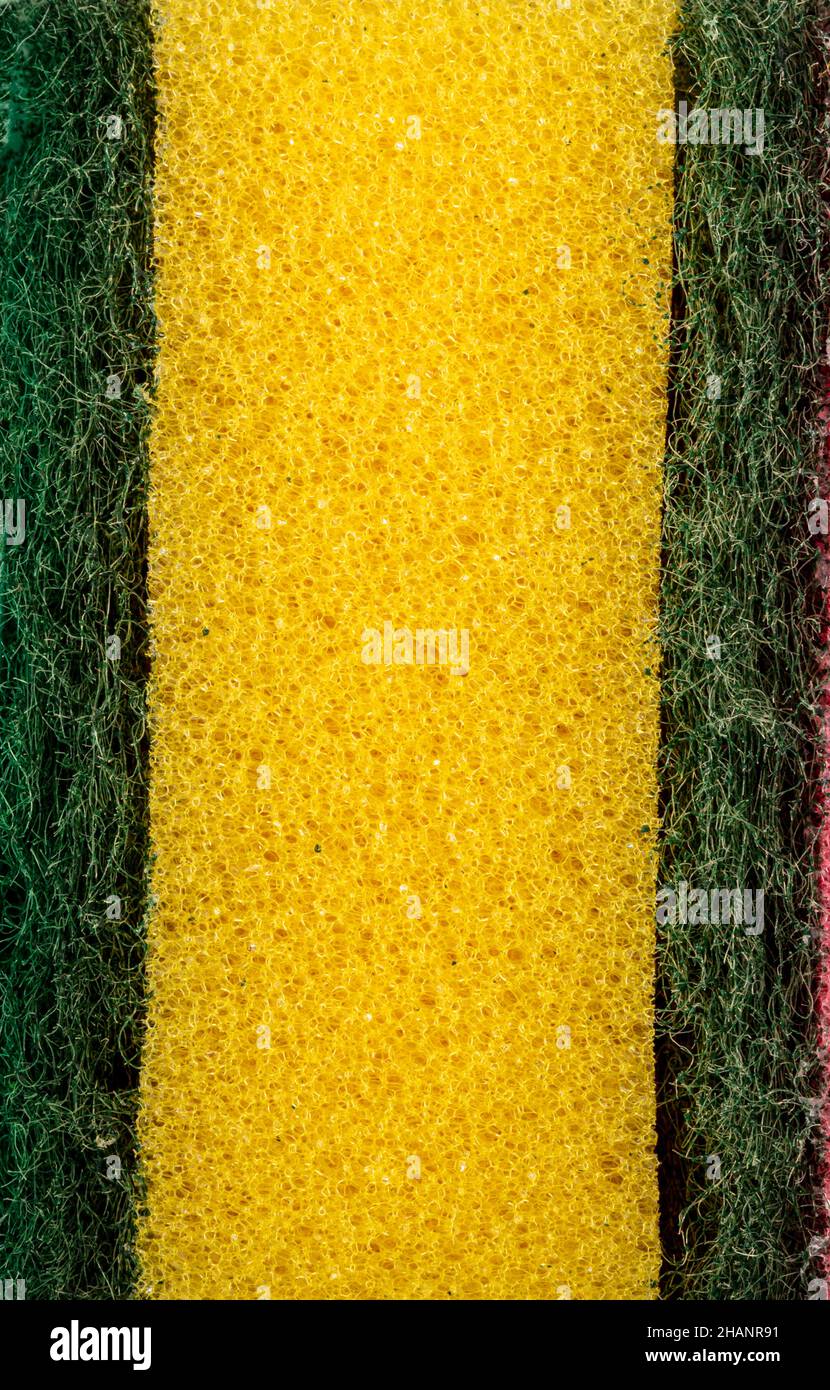 Macro of Scouring Sponge, scouring pad, still life Stock Photo - Alamy