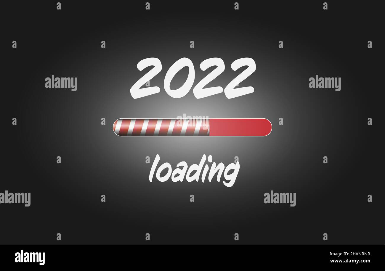2022 loading with progress bar, new year card vector illustration Stock ...