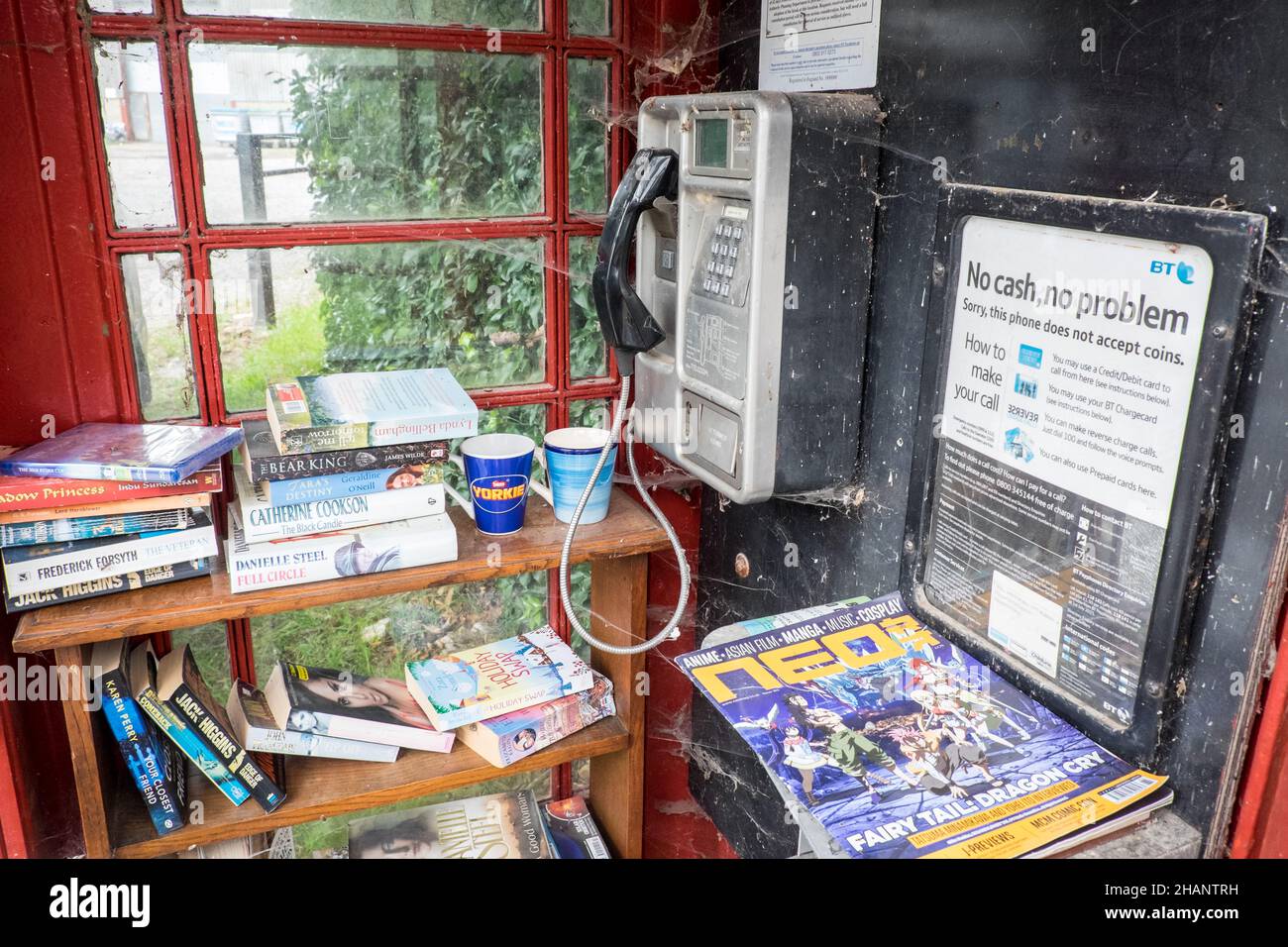 Interior,inside,Iconic,red,BT,telephone,box,telephone box,kiosk,put,to ...