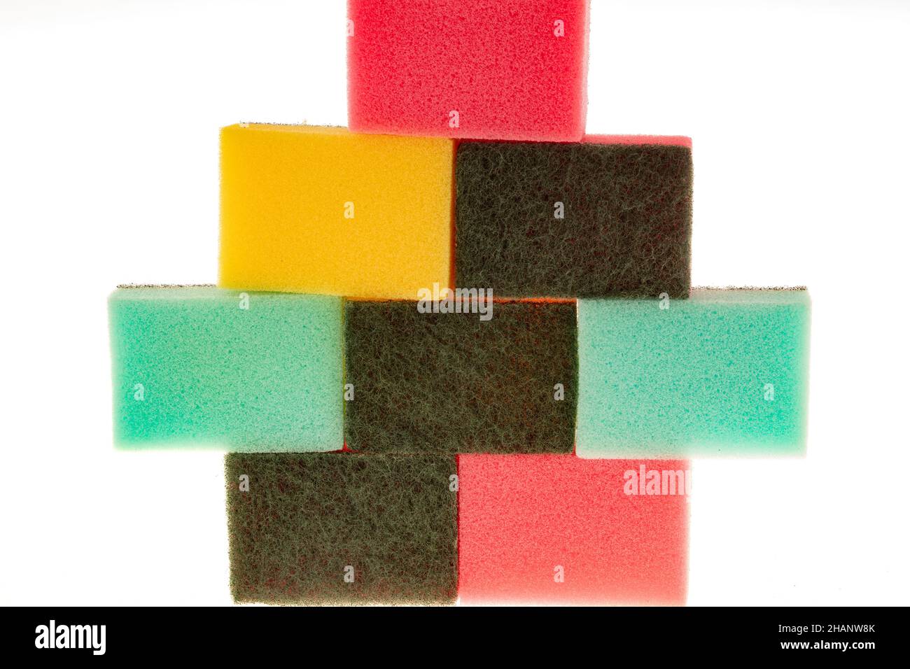 Super colourful Scouring Sponge, scour pads, as semi abstract cleaning ...