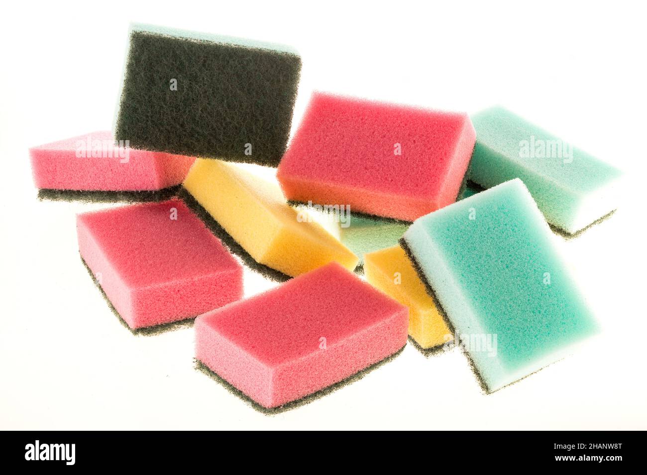 Super colourful Scouring Sponge, scour pads, as semi abstract cleaning ...