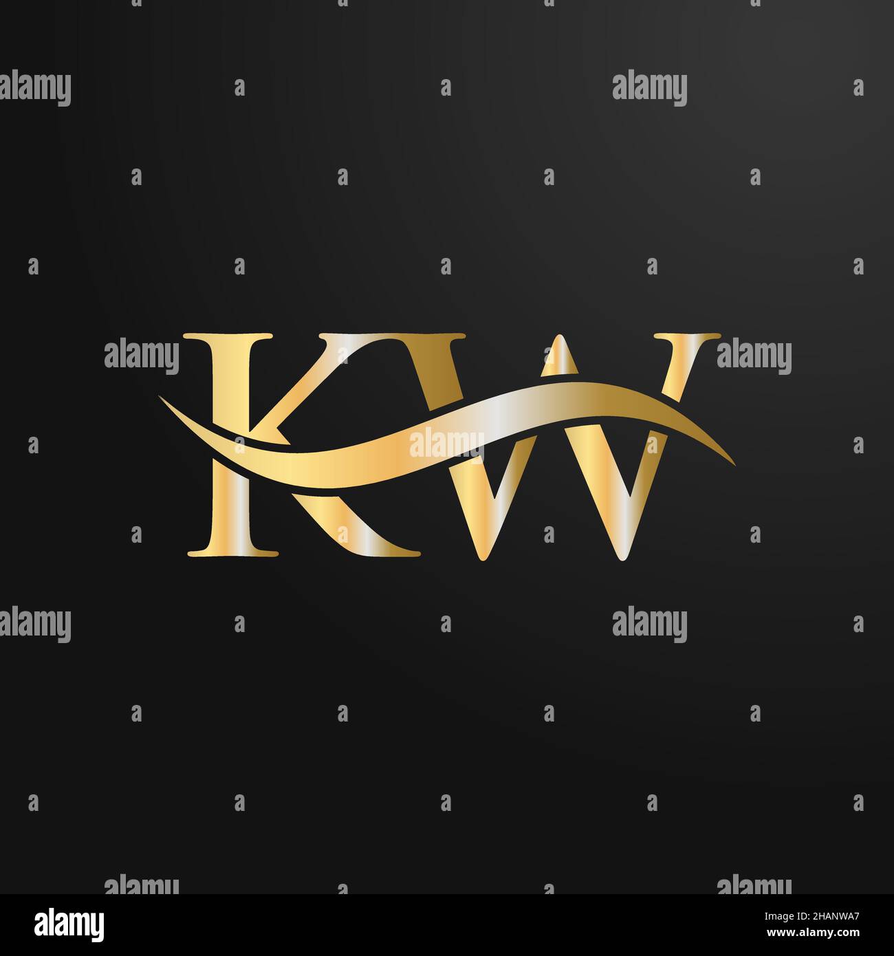 Letter KW Logo Sign Design Template. KW, K W Letter Logo Modern, Flat ...
