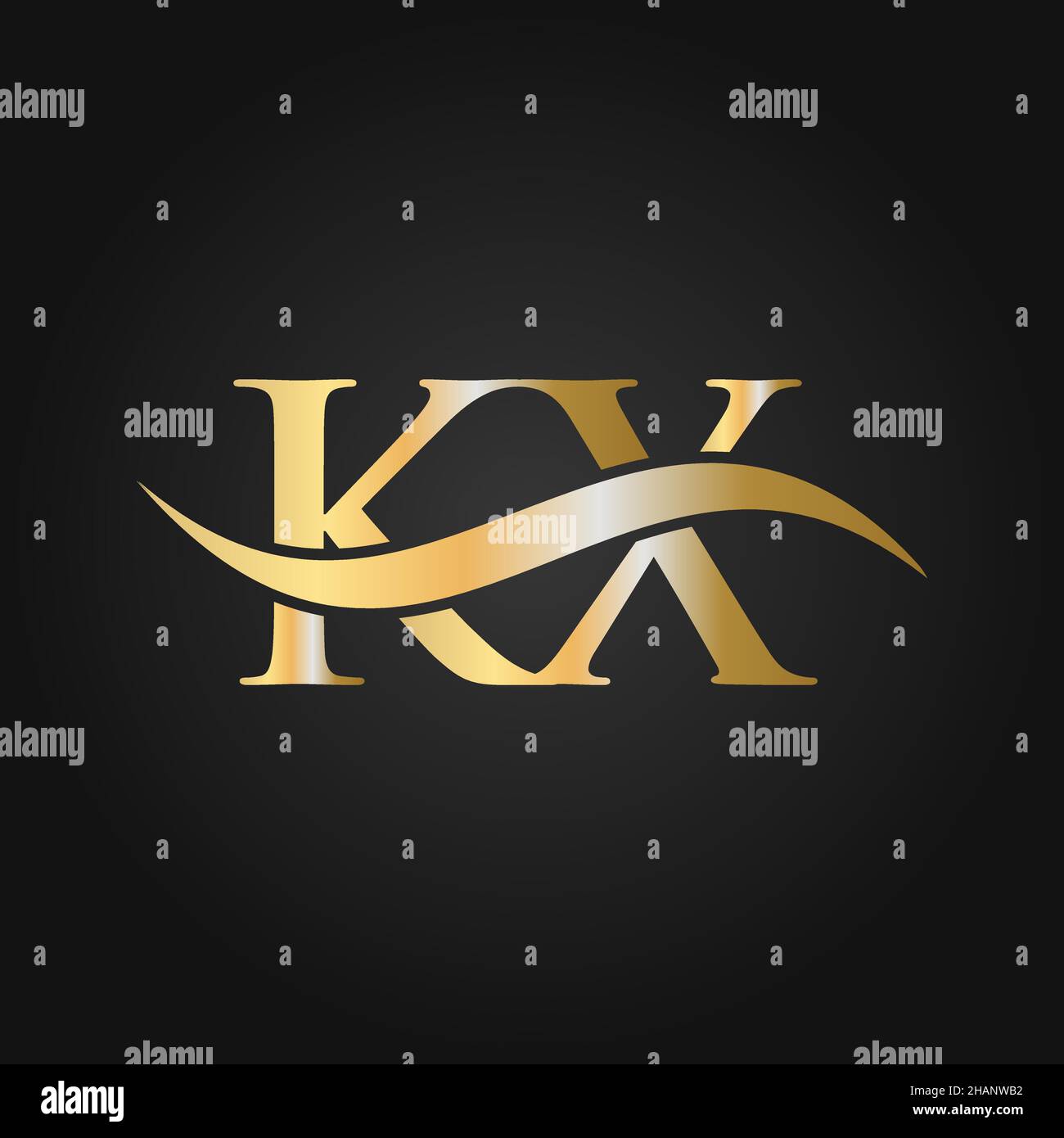 Letter KX Logo Sign Design Template. KX, K X Letter Logo Modern, Flat ...