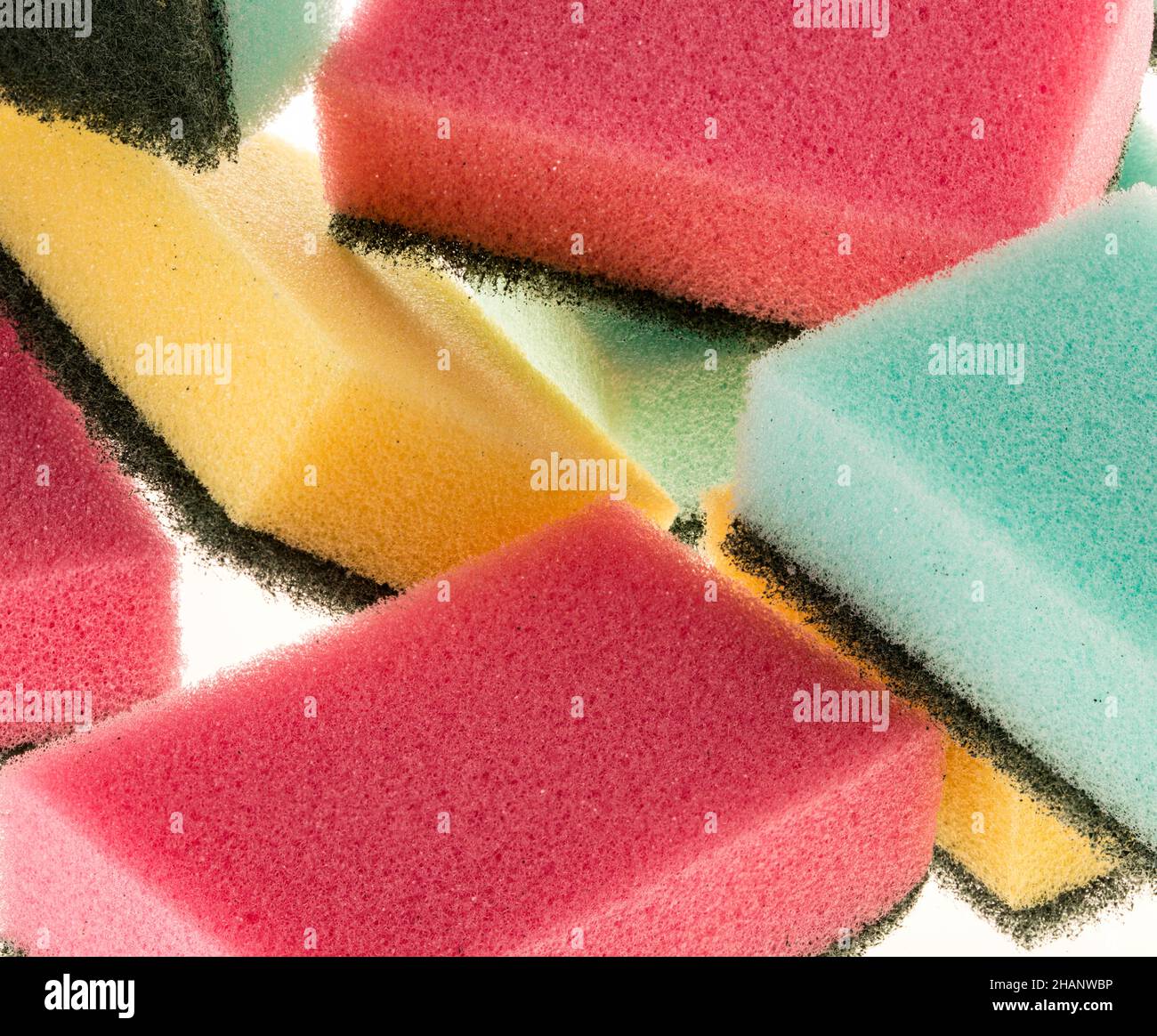 Super colourful Scouring Sponge, scour pads, as semi abstract cleaning ...