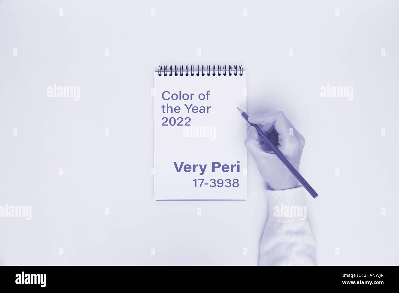 Color of the Year 2022. Trendy background with Very Peri name of the ...